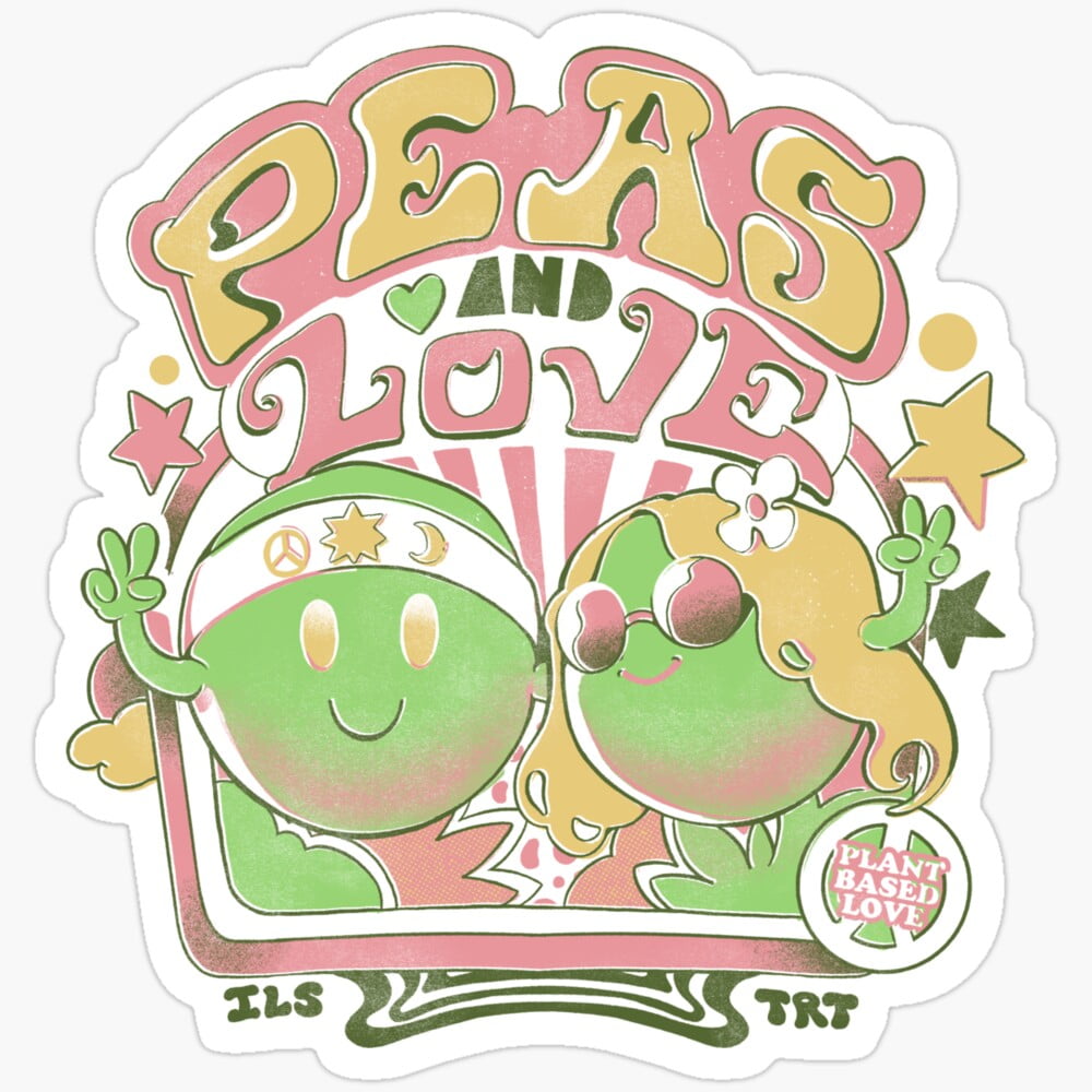 Peas And Love Sticker Phone Decal Water Bottle Stickers Car Decals ...