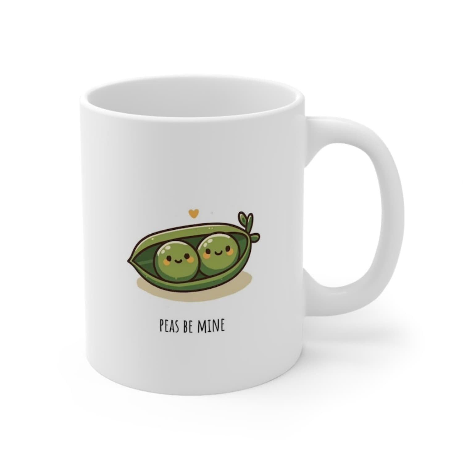 Peas Be Mine Mug Cute Funny Illustrated Adorable Vegetable Pun Vaines ...