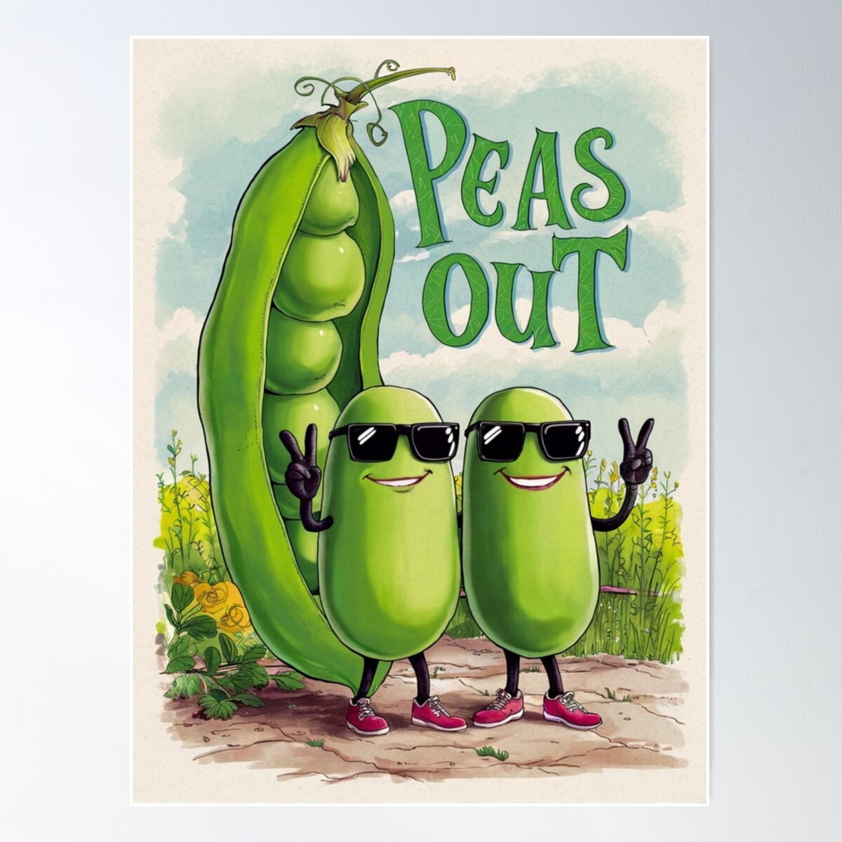 Peas Out! Poster Wall Art, Modern Wall Decor For Living Room Bedroom ...