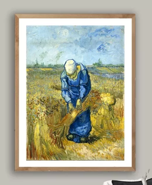 Peasant Woman Binding Sheaves By Vincent Van Gogh Fine Art Print NO ...