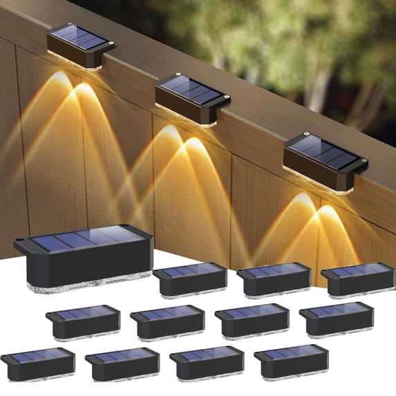 Peasur Solar Fence Lights, Outdoor Deck & Railing Lights, Waterproof ...