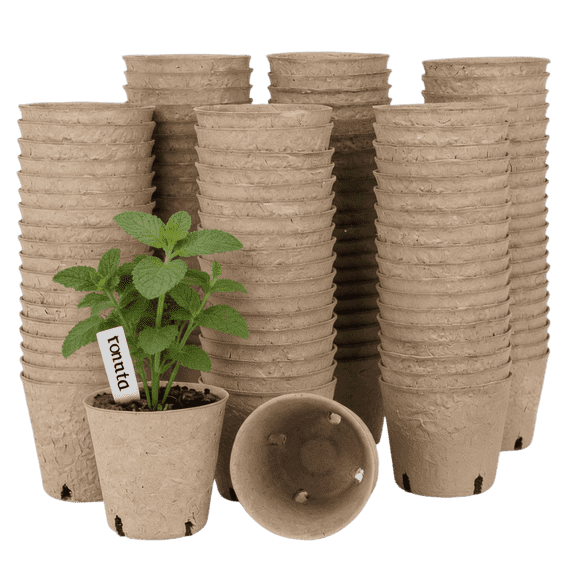 Peat Pots 120 Pcs, 3.15 Inch Round Seed Starting Pots with Drainage ...