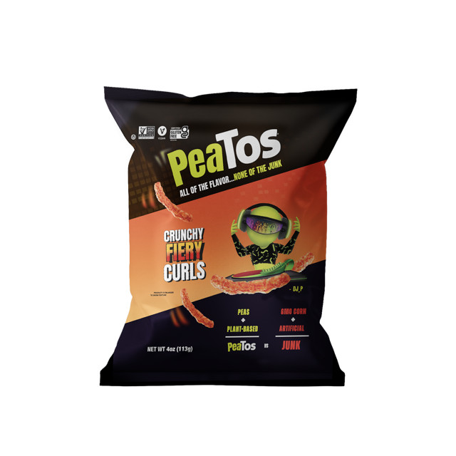 Peatos Fiery Hot Crunchy Curls Snack, 4 Ounces - Walmart.com