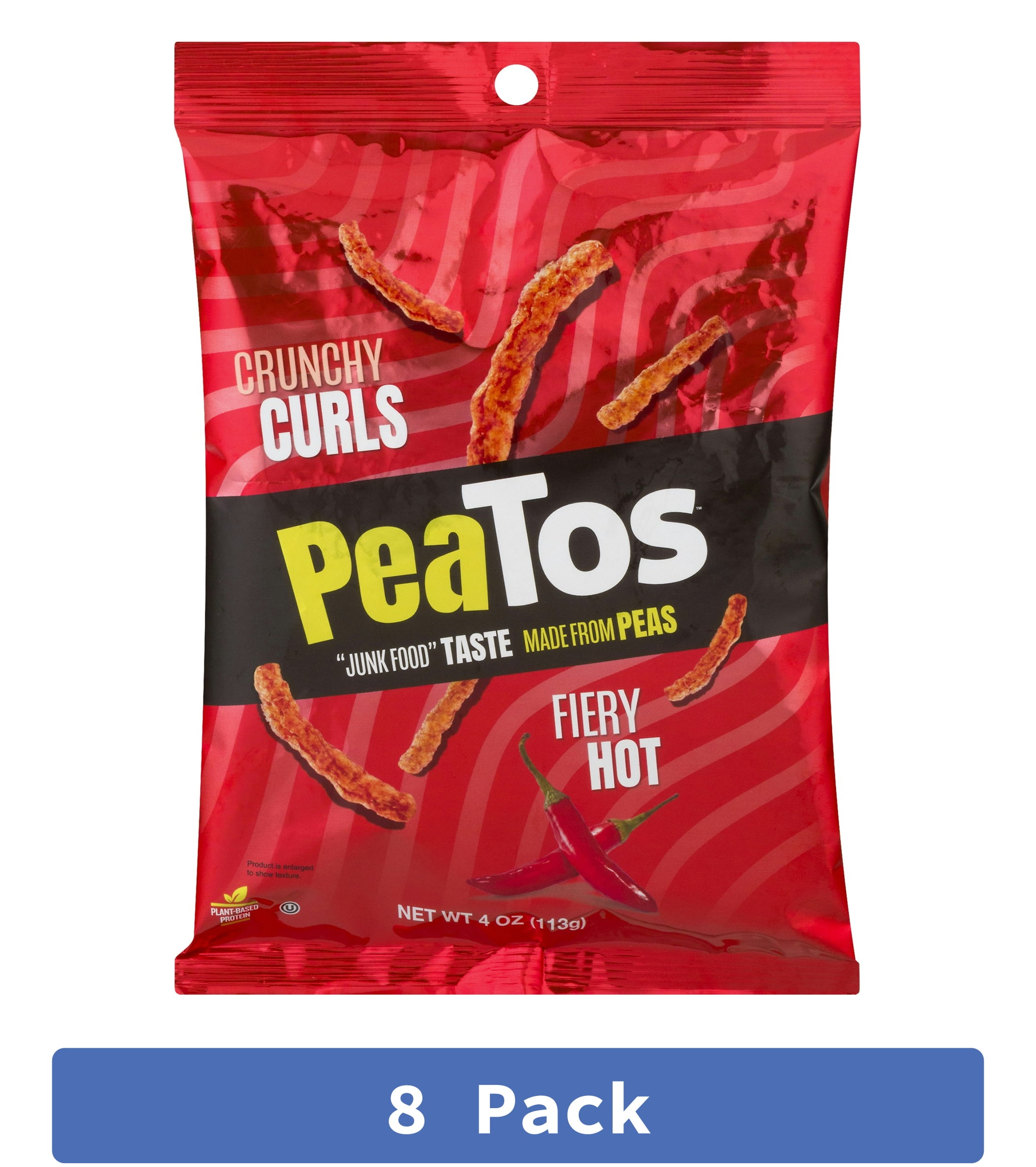 Peatos Puffed Fiery Hot Pea Snack 4 oz (Pack of 8) - Walmart.com