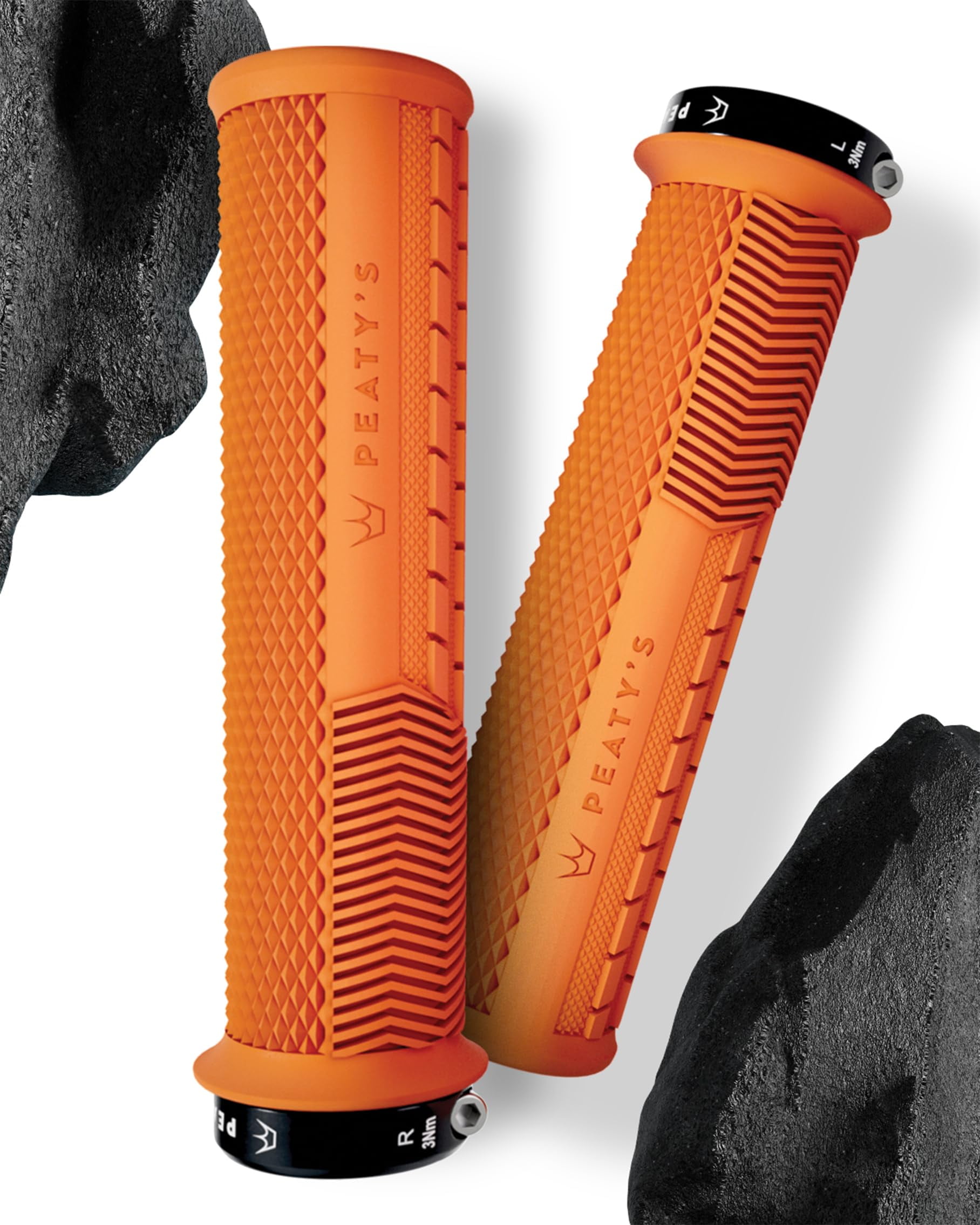Peaty's Monarch Grips - Orange/Knurl/Thick - Race Control, Durable ...