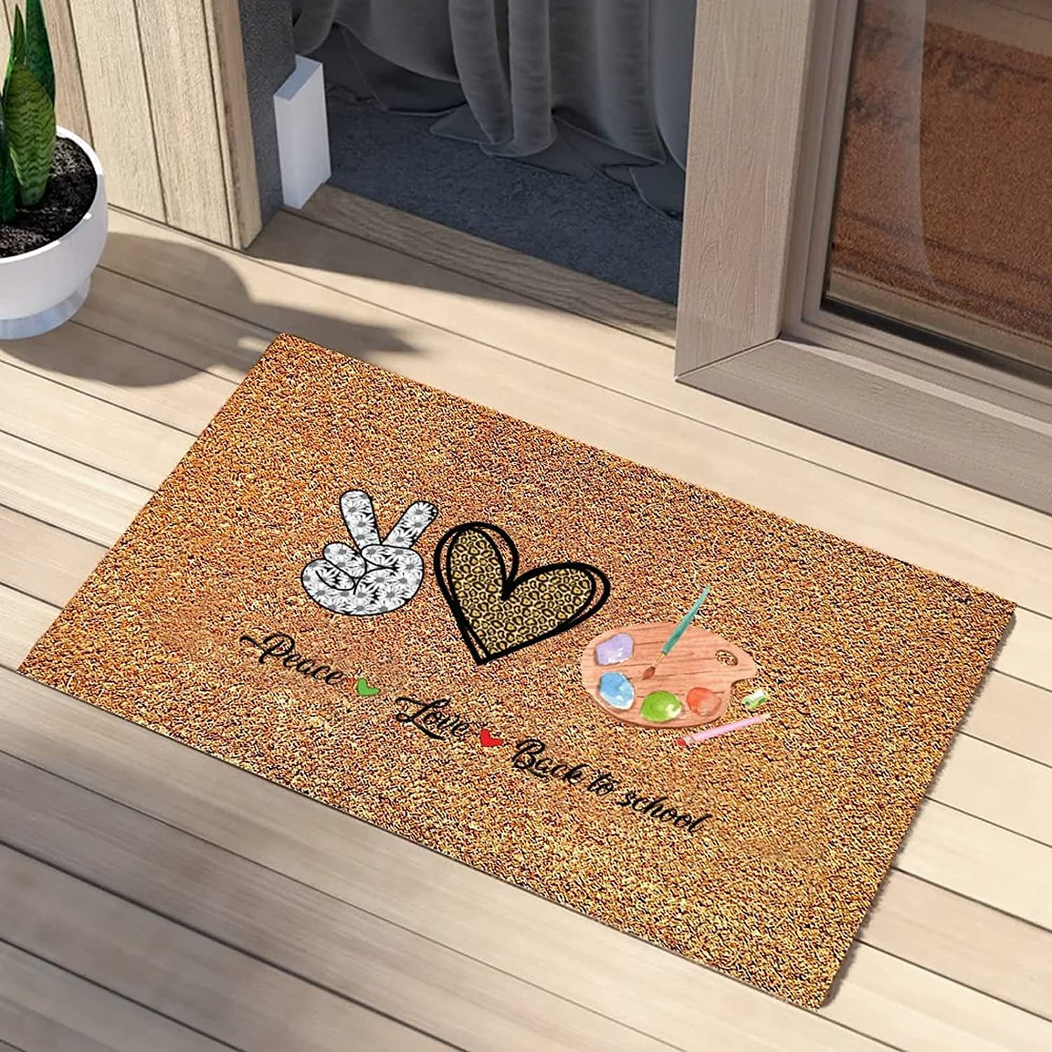 Peave & Love Back to School Welcome Mat Coconut Coir 1st Day of School ...