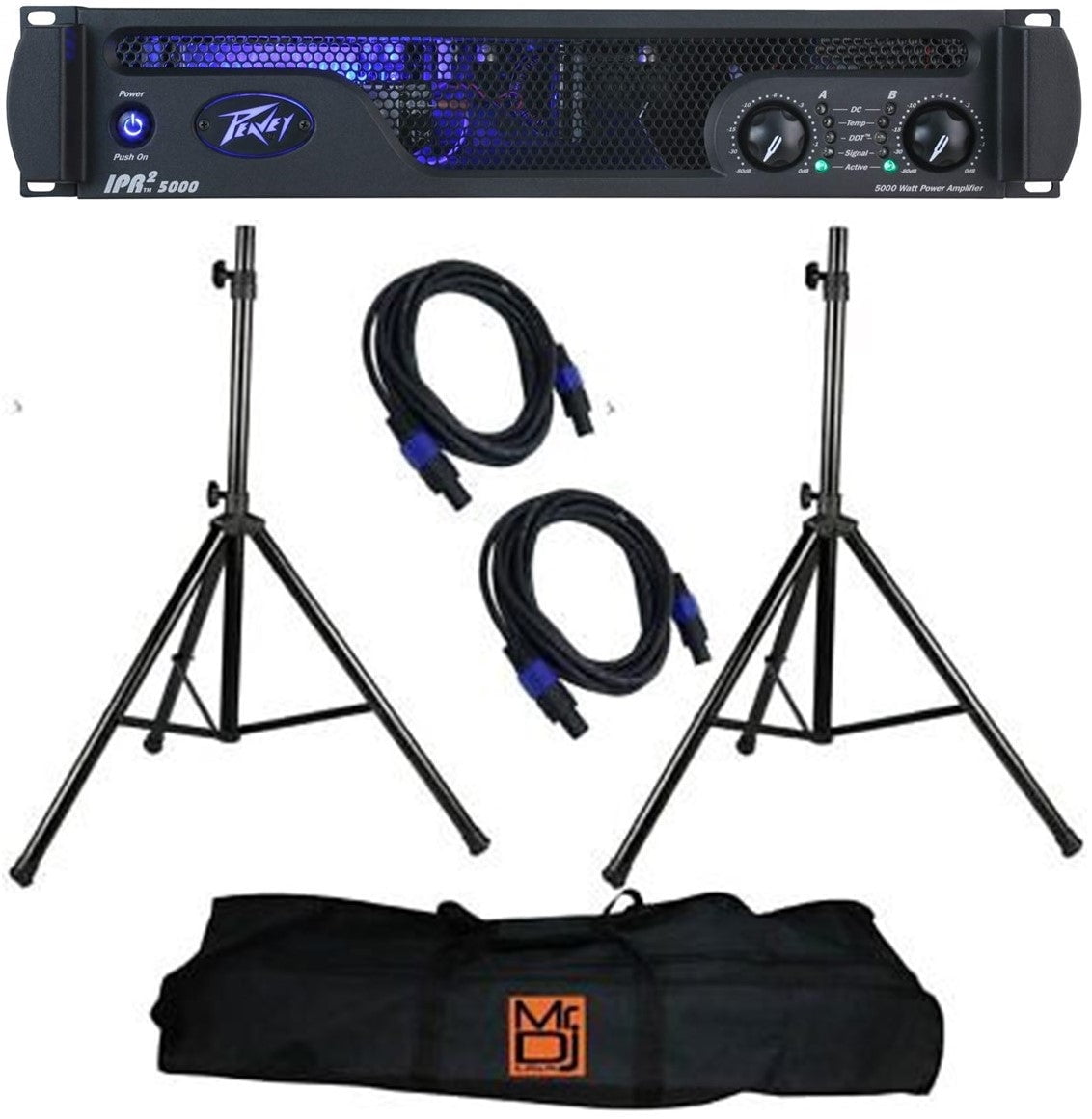 Peavey IPR2 5000 2-channel 5000W Power Amplifier + 2 Speaker Stand ...