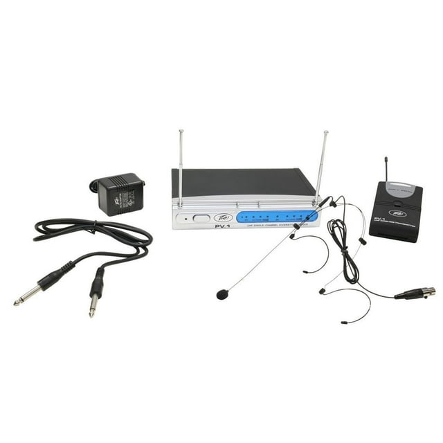 Peavey PV-1 V1 BHS 198.950MHZ VHF Wireless Microphone Sys Headset Mic ...