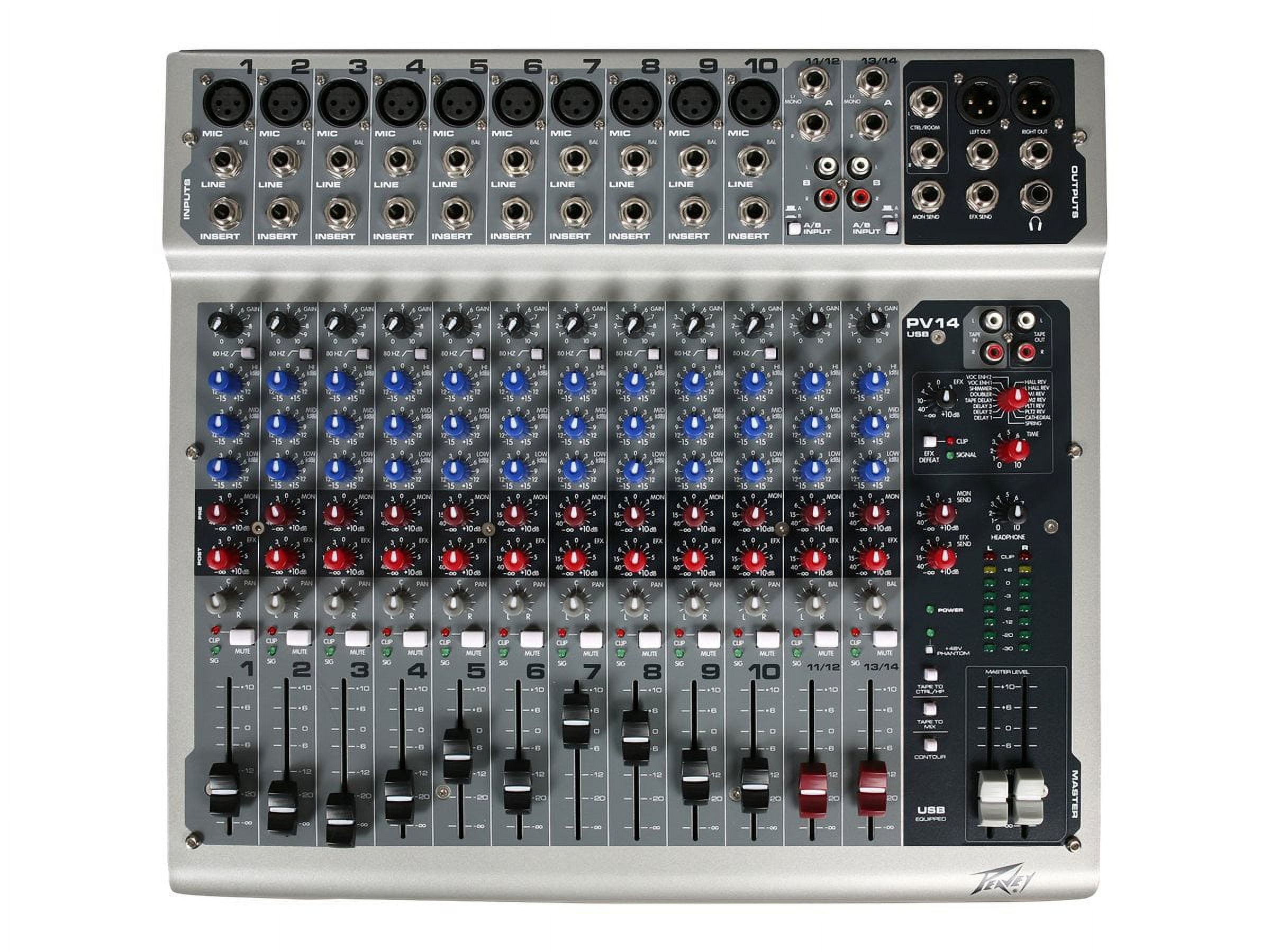 Peavey PV PV 14 USB - Analog mixer with DSP - 14-channel - Walmart.com