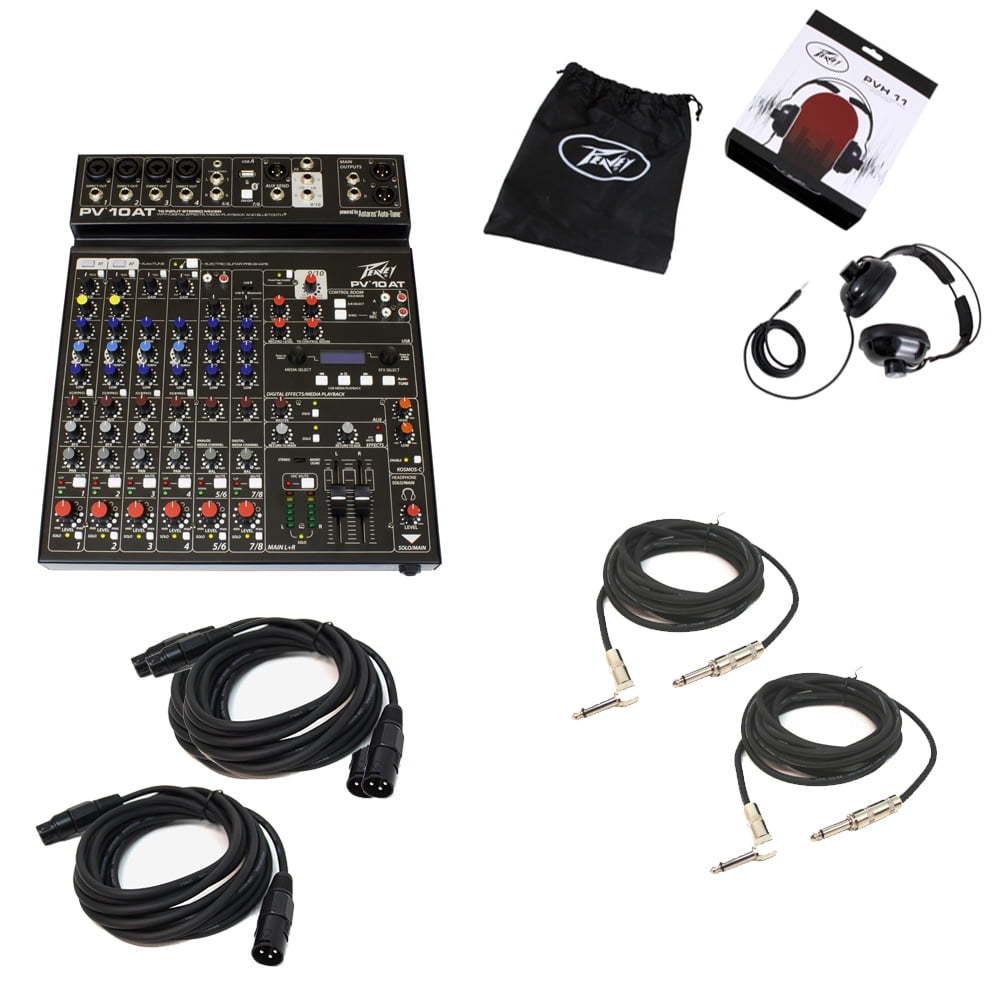 Peavey PV10 AT Pro Audio DJ Auto Tune 10 Channel Mixer w/ Headphones ...