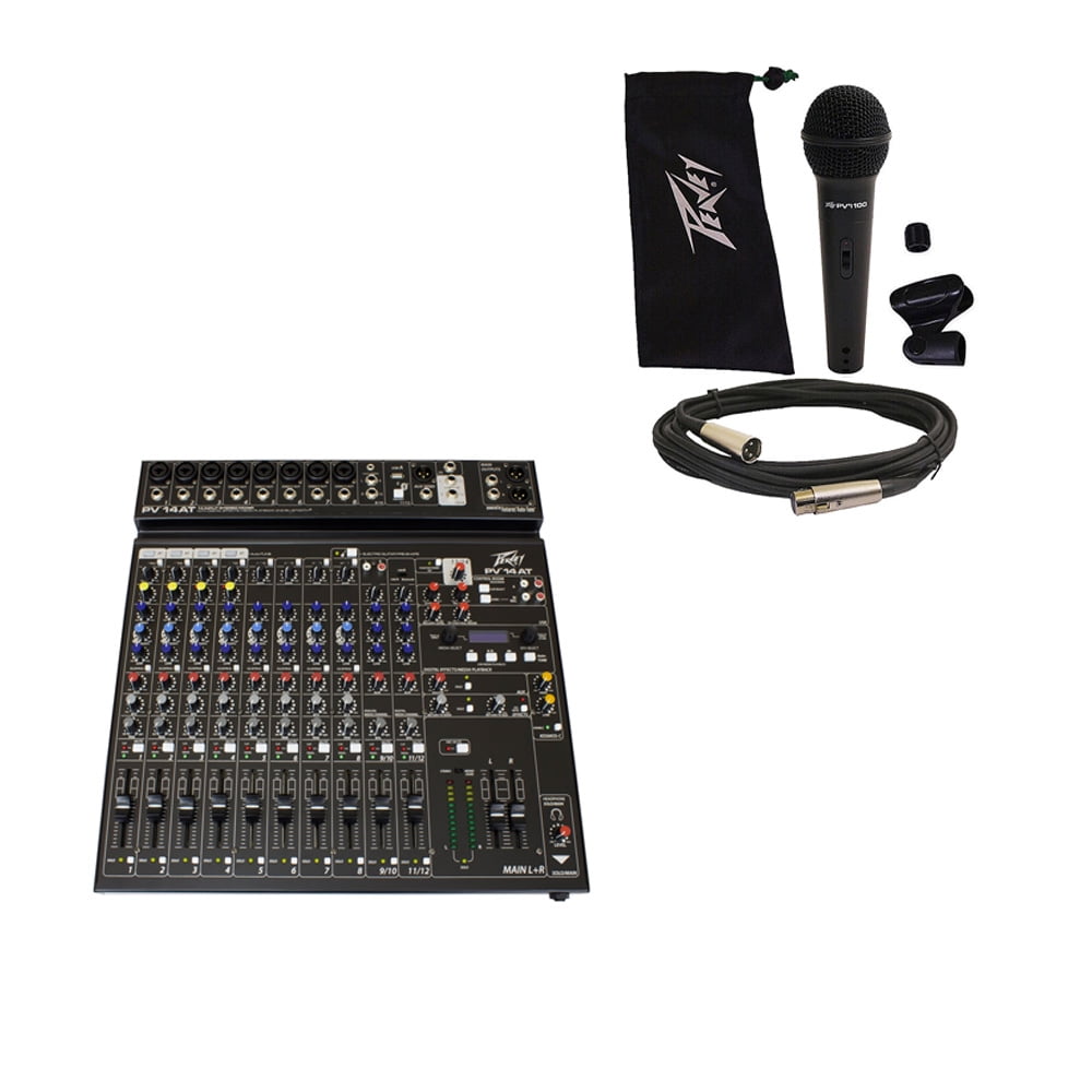 Peavey PV14 AT Pro Audio DJ Auto Tune 14 Channel Mixer & PVi 100 ...