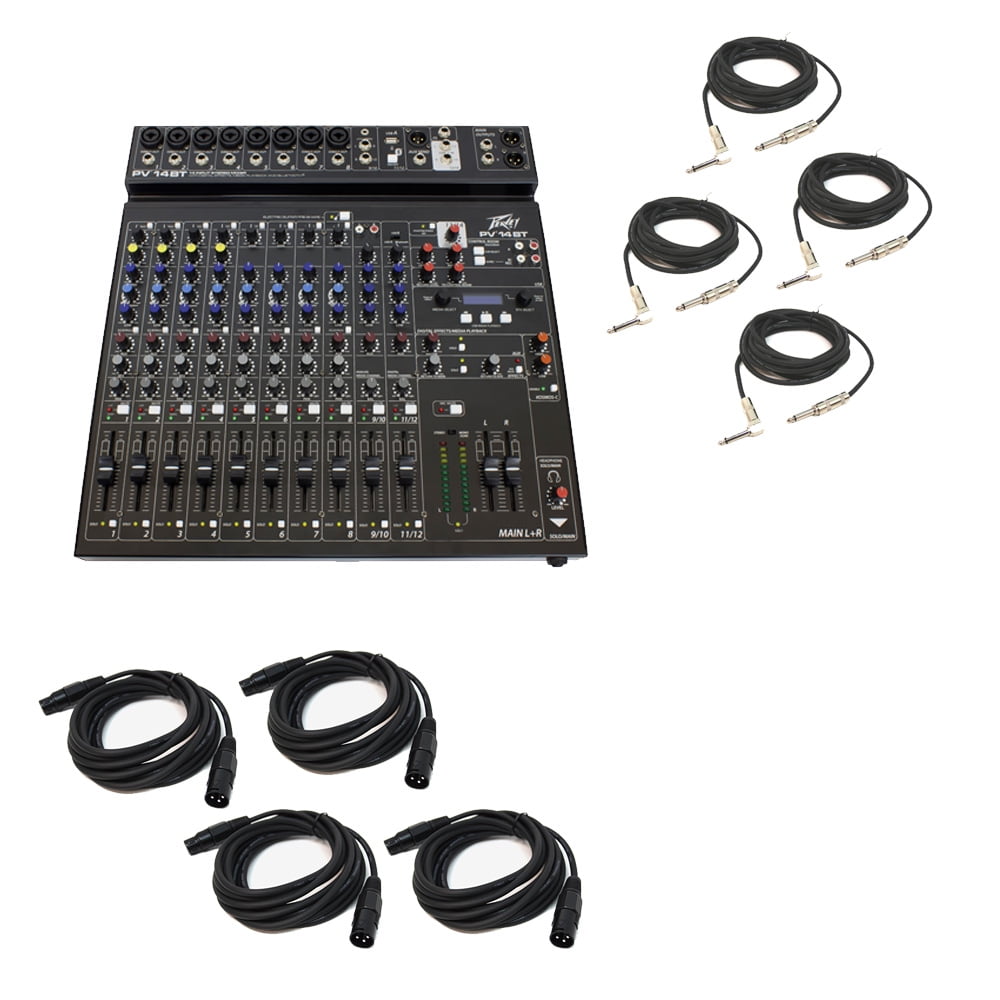 Peavey PV14 BT Pro Audio DJ Bluetooth 14 Channel Mixer (4) 1/4" & (4 ...
