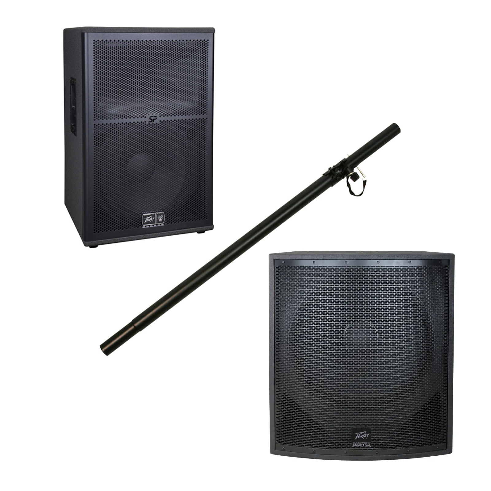 Peavey SP 2 & SP 118 Pro Audio DJ Passive PA Speaker & Sub Package w ...