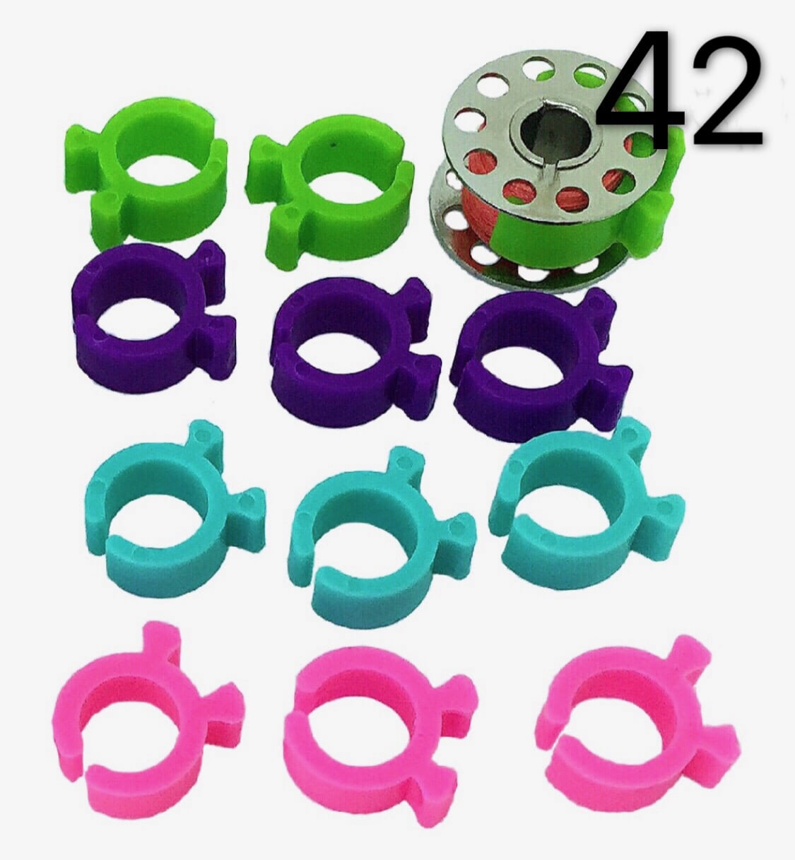 PeavyTailor bobbin holder 42 Pcs bobbin clips spool huggers for Sewing ...