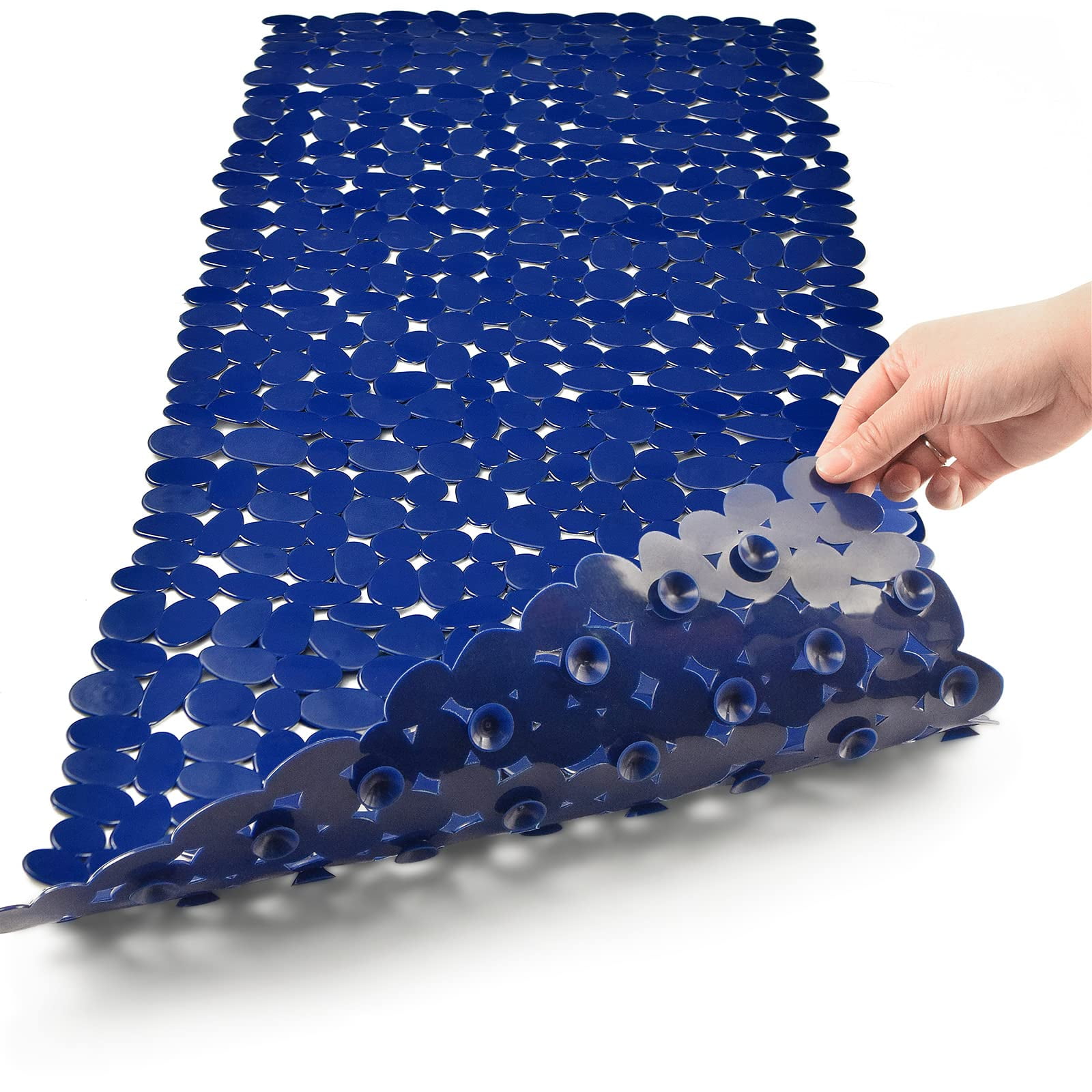 Pebble Bath Mat Non Slip for Shower Tub, 16x35 Inch Adhesive Suction ...