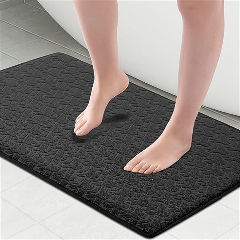 Pebble Bath Rug T-shaped Black - 24" x 17" - Walmart.com