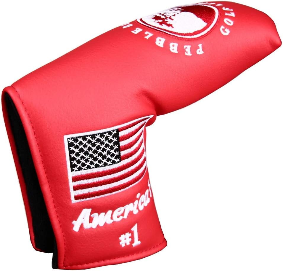 Pebble Beach Golf Head Cover Putter Blade Cover USA Flag for Scotty ...