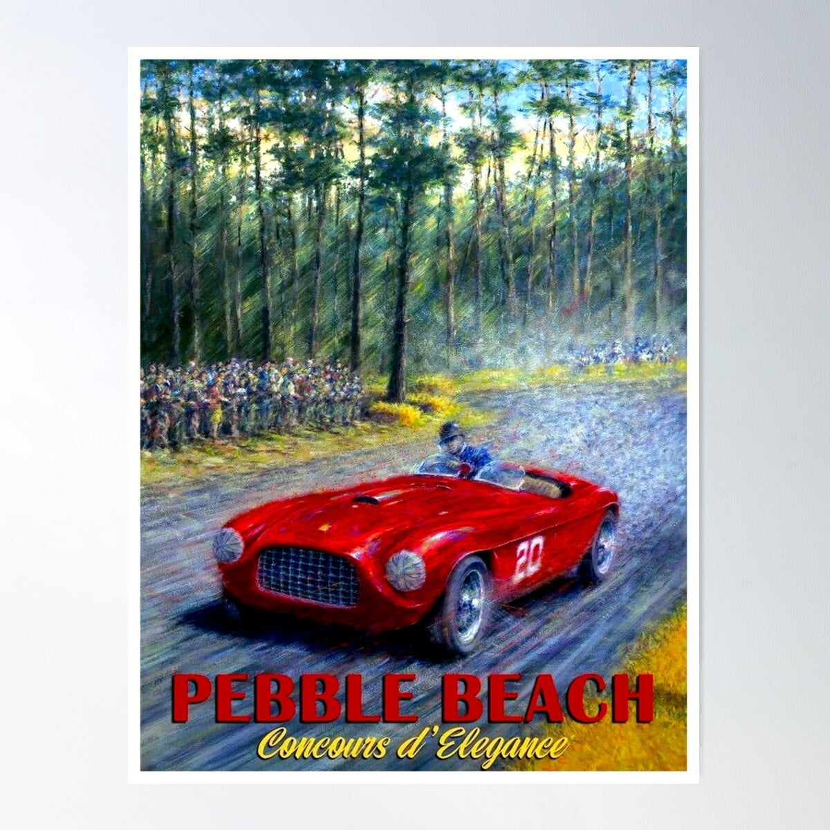 Pebble Beach; Grand Prix Auto Print Poster Wall Art, Modern Wall Decor ...