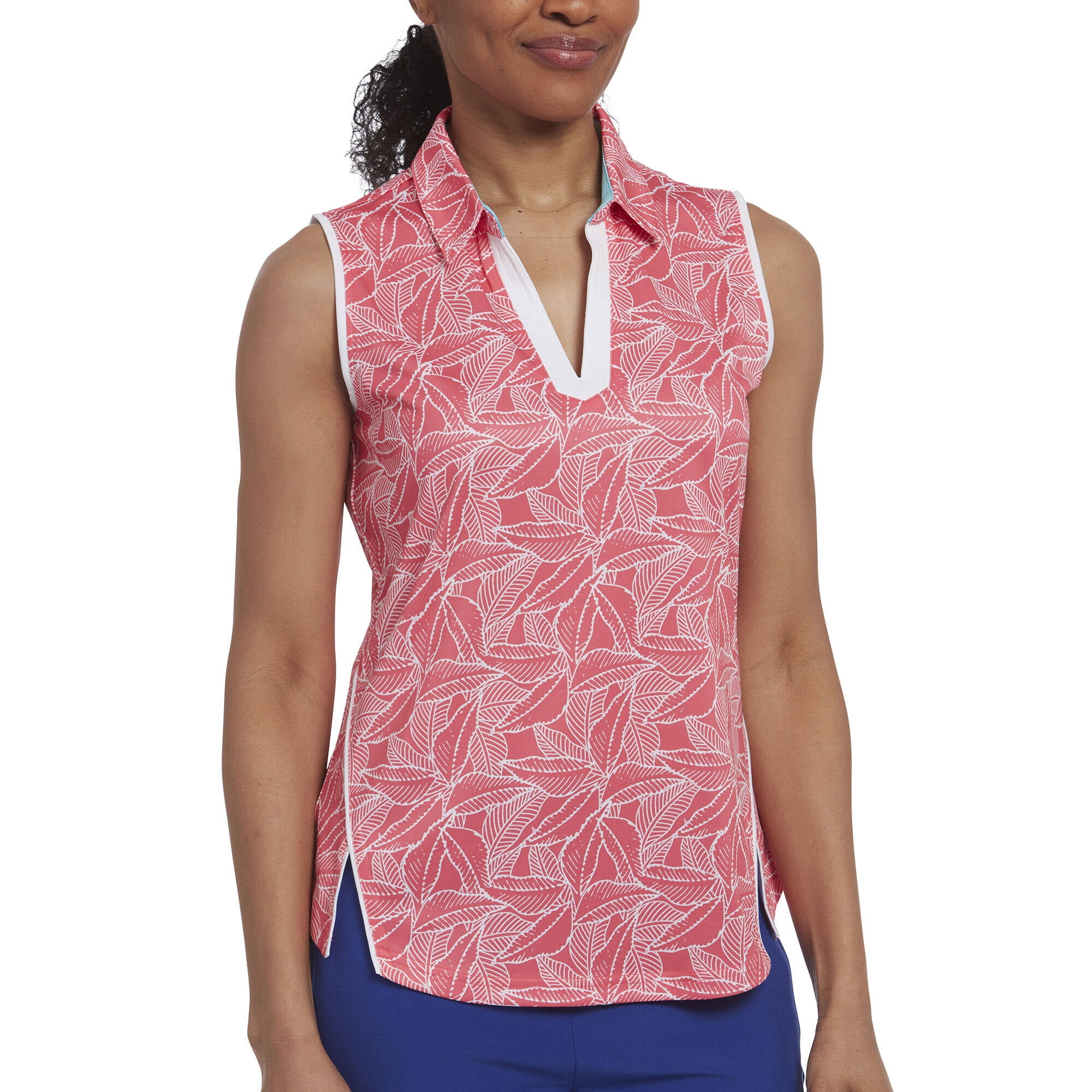 Pebble Beach Ladies' Dry-Luxe Sun-Protection Sleeveless Polo (Pink ...