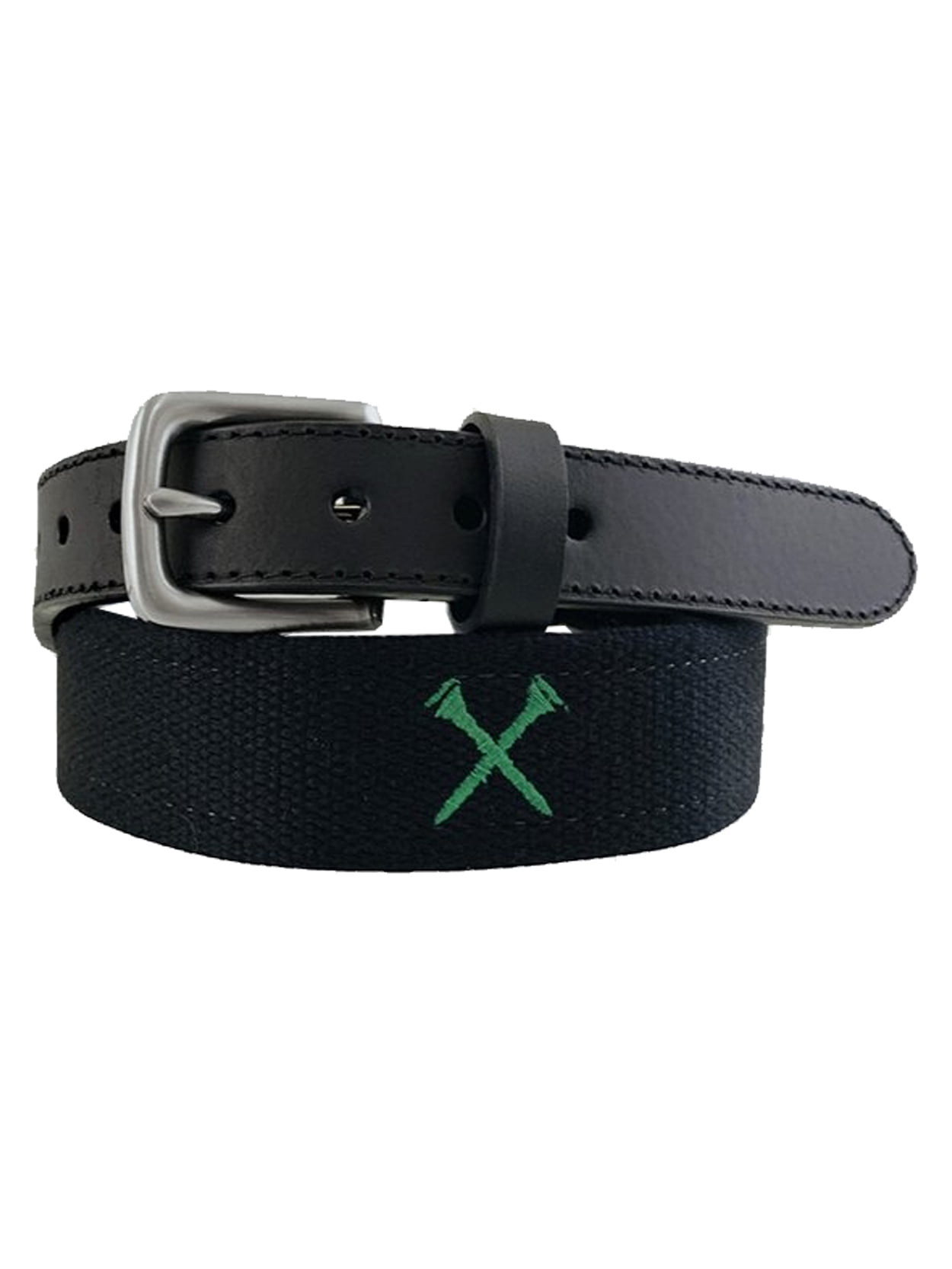 Pebble Beach Men's Flagstick Print Golf Belt w/Genuine Leather Tabs, 36 ...