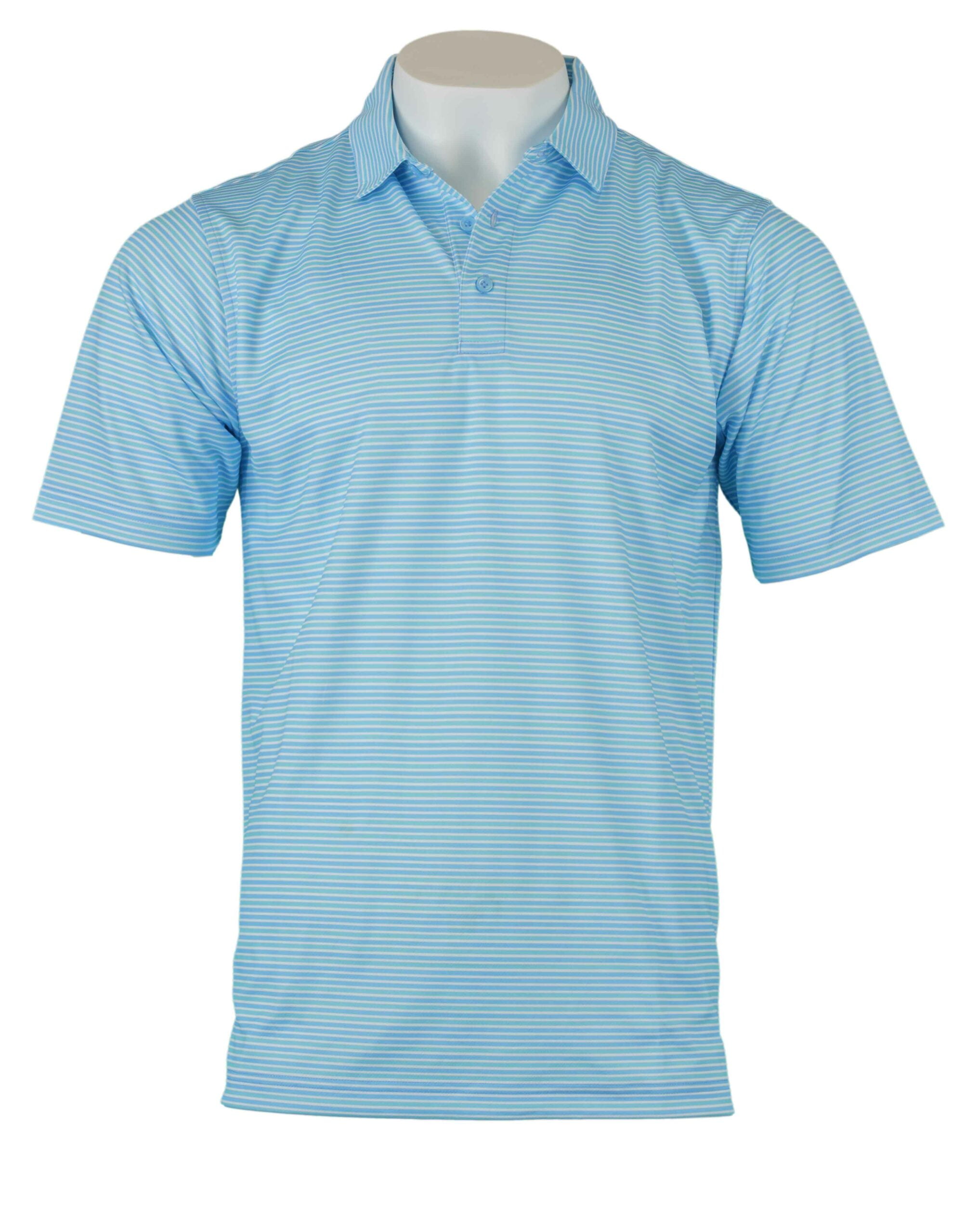 Pebble Beach Mens performance Polo Shirt (Alaskan Blue, Large ...