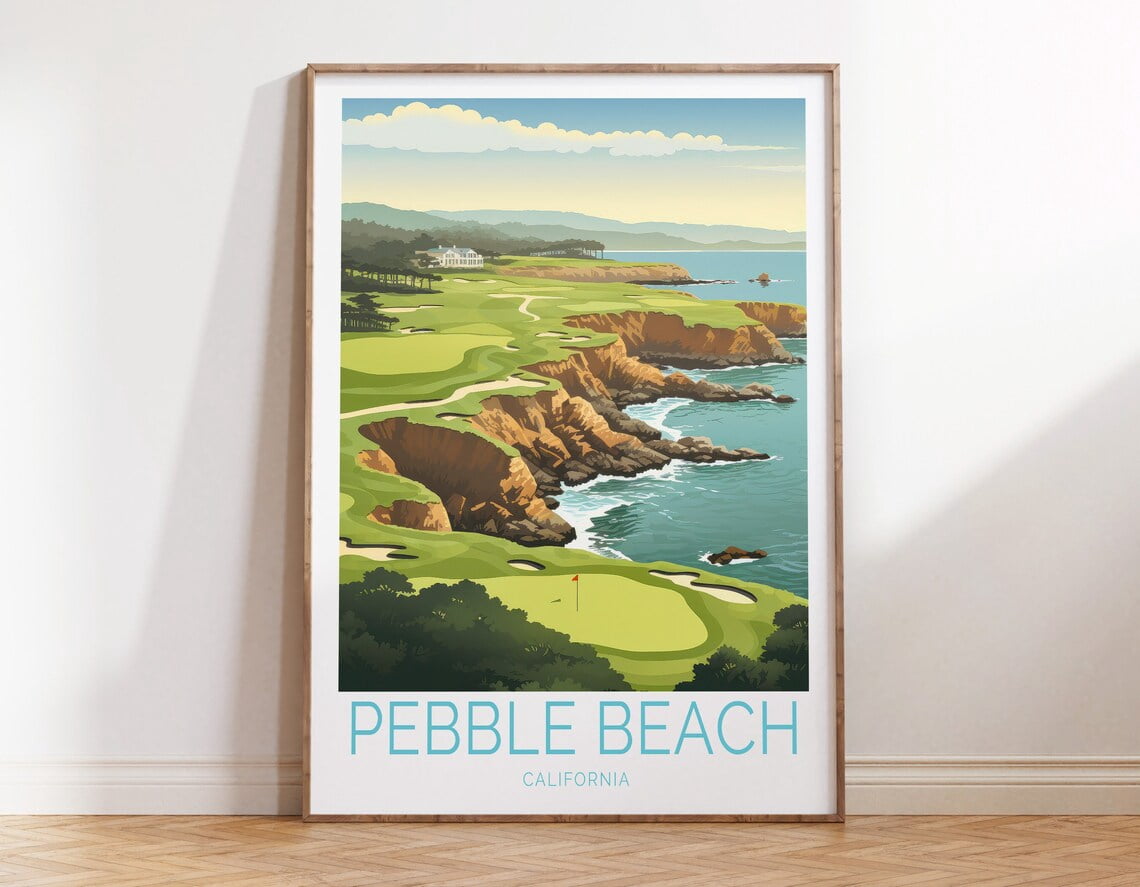 Pebble Beach Monterey California Coastal Travel Scenery Wall Art ...