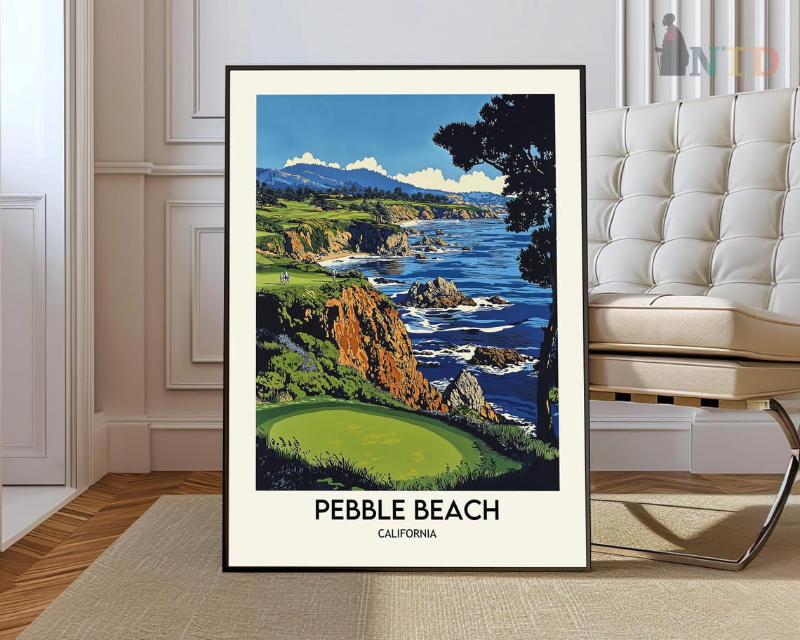 Pebble Beach Print California, Pebble Beachpebble Beach Poster, Pebble ...