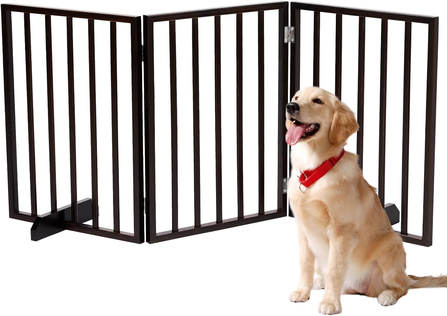 Pebble Free Standing Dog Gate Indoor, Foldable Pet Gate for Dogs and ...