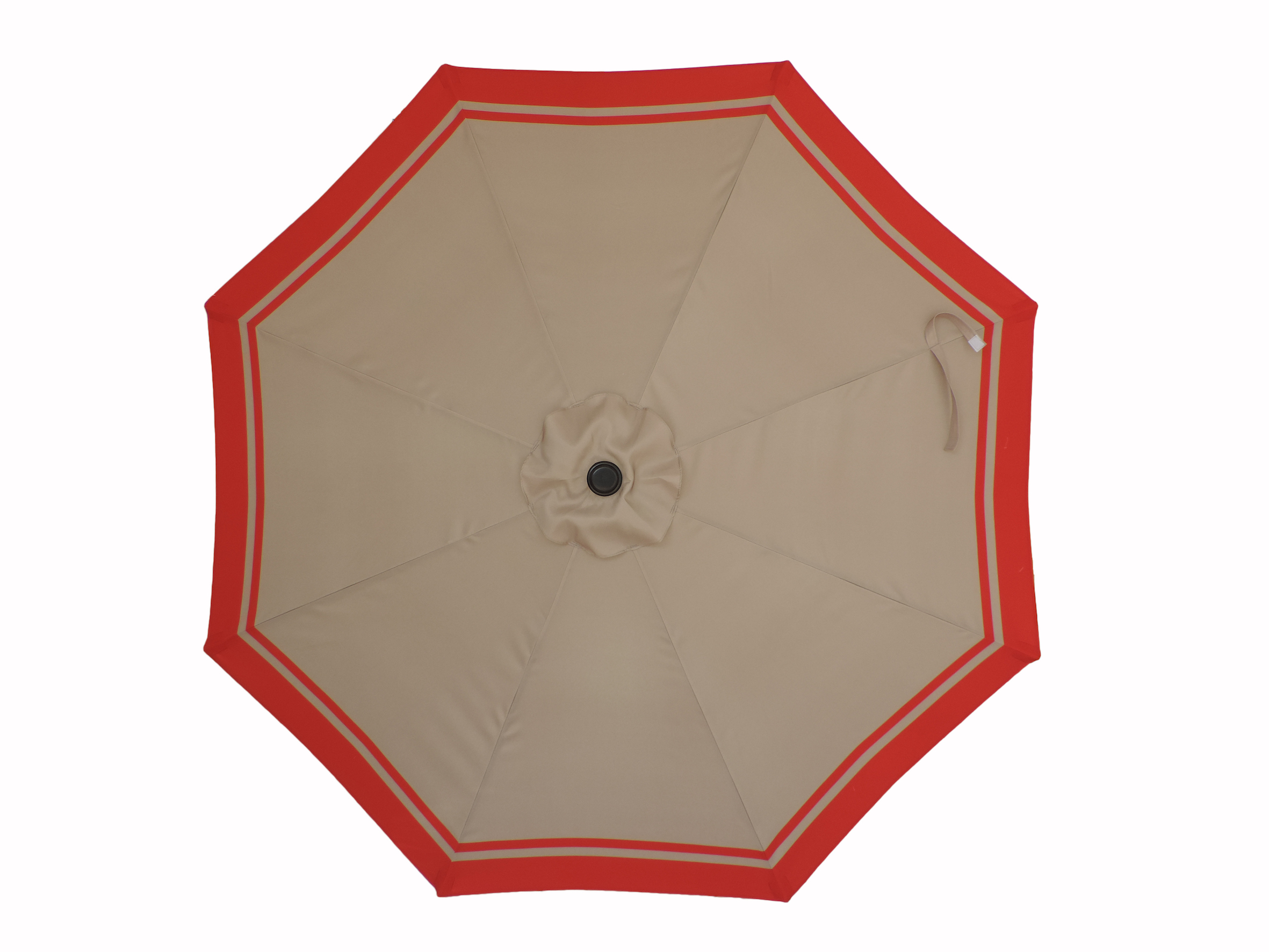 Pebble Lane Living 9' Tan with Red Striped Border Tilting Market Patio ...