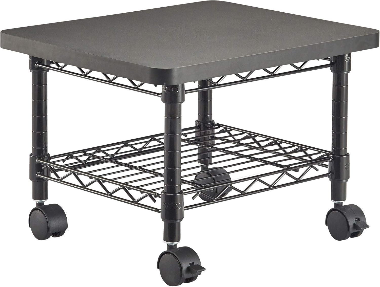 Pebble Onyx Rolling Cart Printer Stand, Under-Desk Mobile Utility Table ...