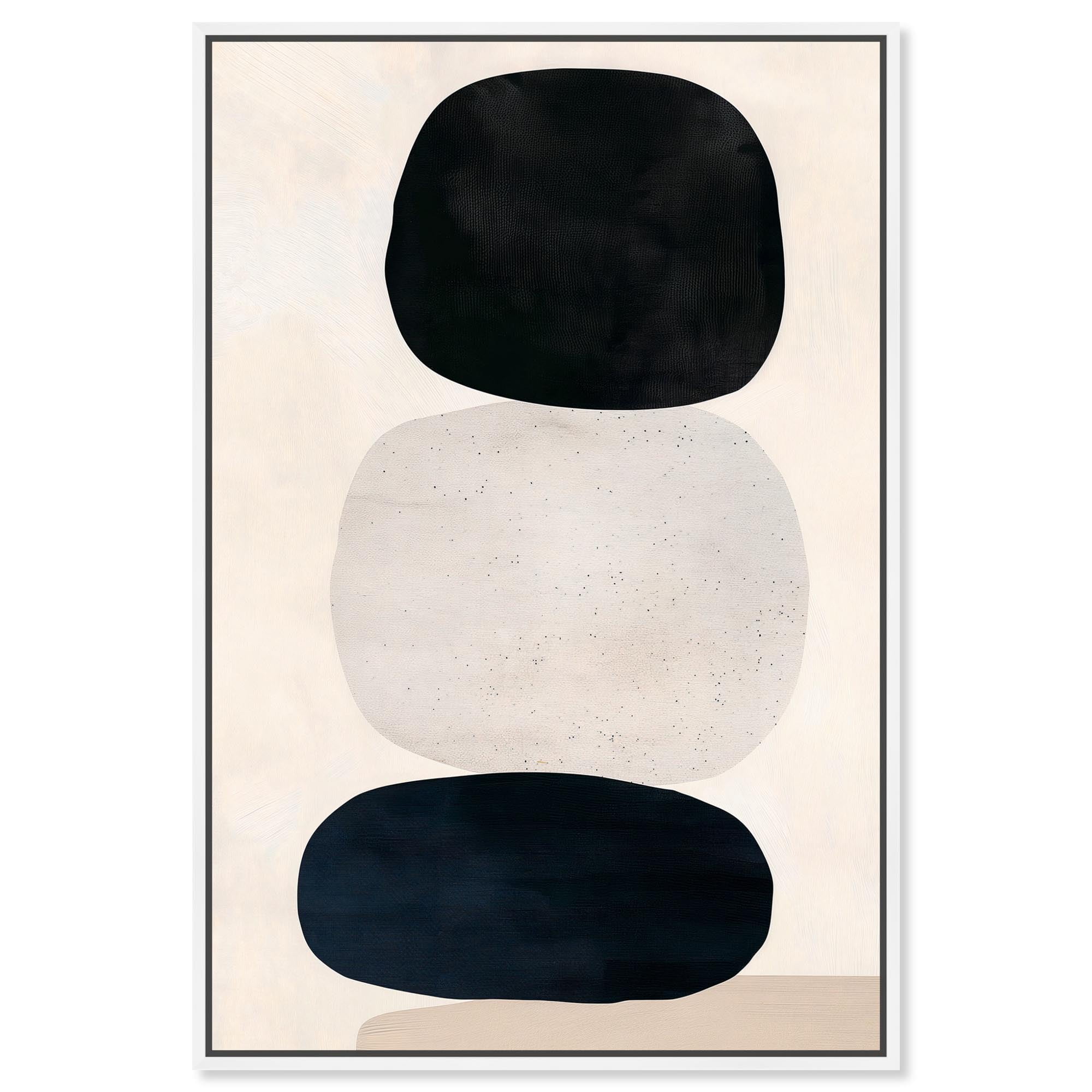 Pebble Pillars I Canvas Modern Boho Abstract by Art Remedy, White Frame ...