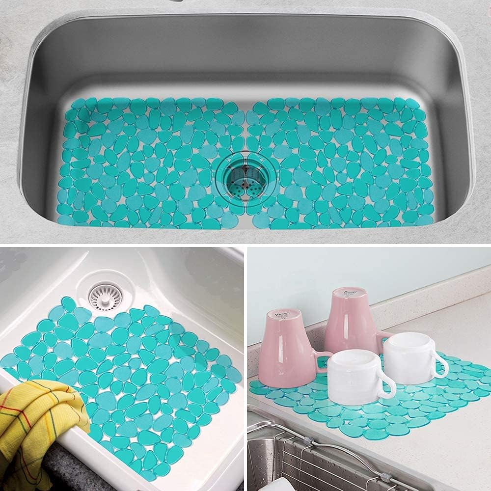 Pebble Sink Mats for Stainless Steel Sink, PVC Sink Saddle Protectors ...