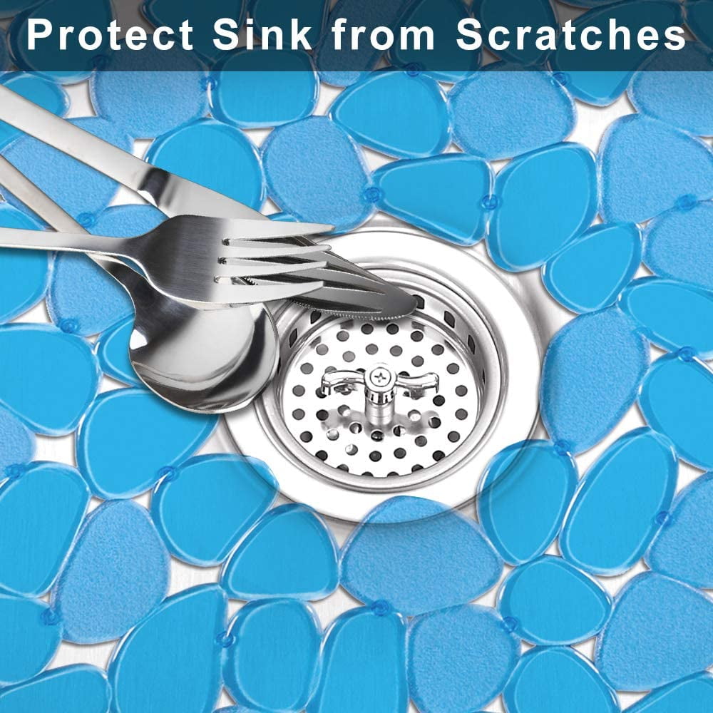Pebble Sink Mats for Stainless Steel Sink, PVC Sink Saddle Protectors ...