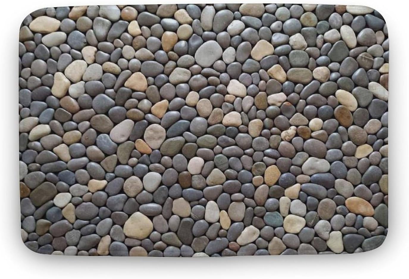 Pebble Stone Cobblestone Bath Rugs,Shower Rugs, Flannel Non Slip Bath ...