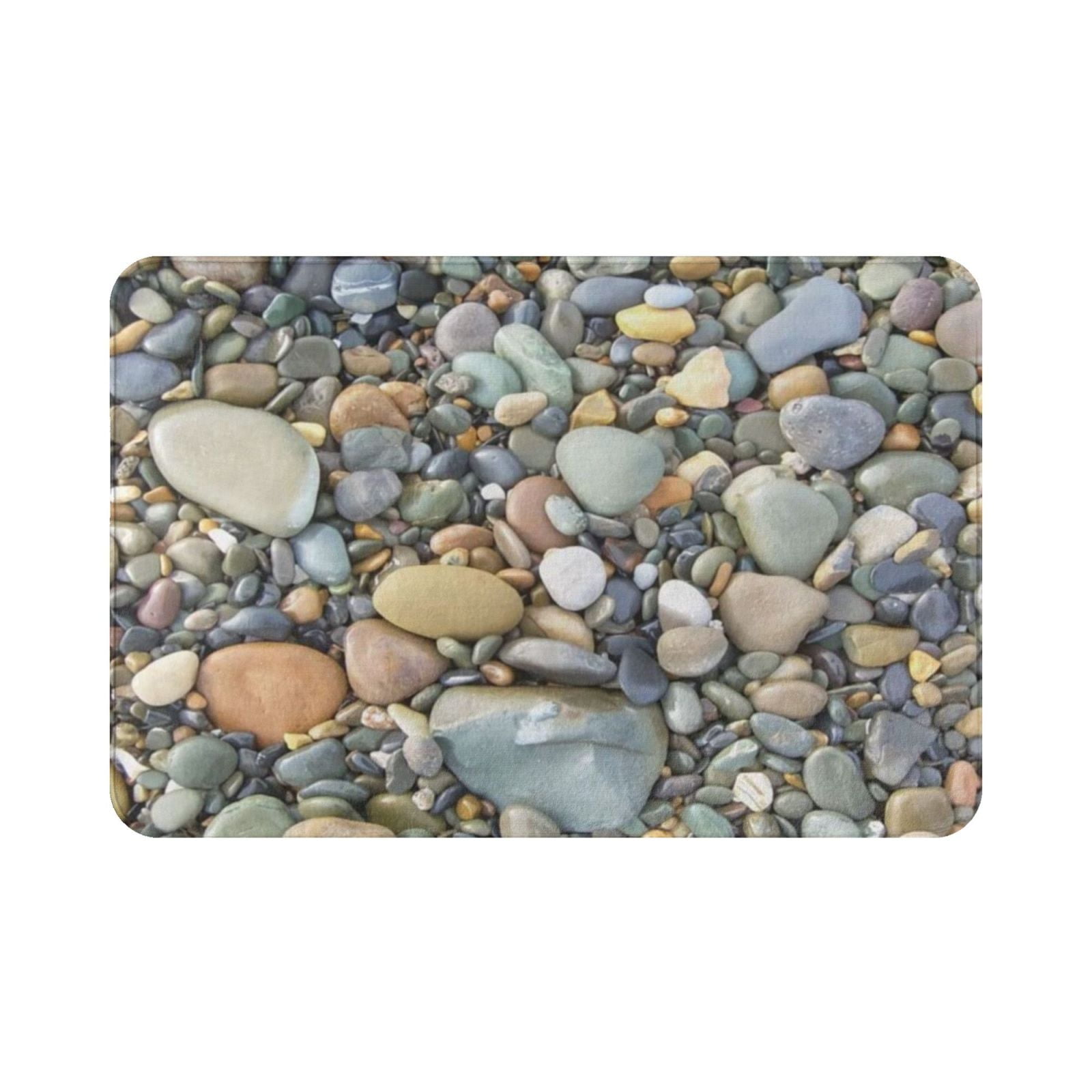 Pebble Stone Pattern Cute Bathroom Rugs Non Slip Soft Absorbent Bath ...