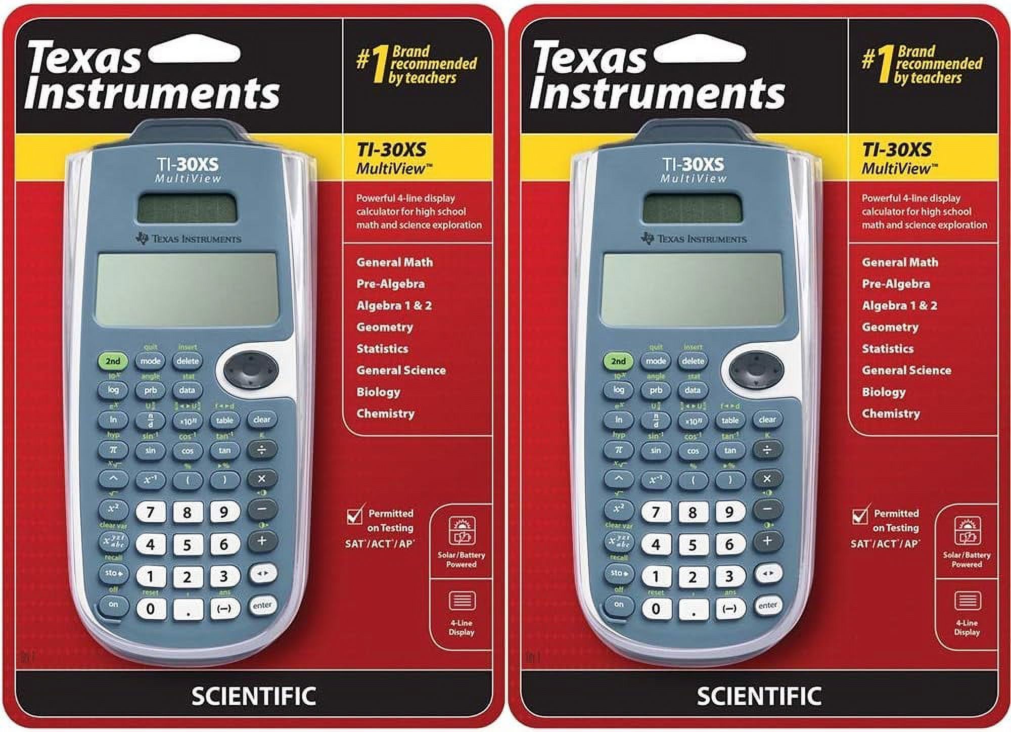 Pebble TI-30XS Multiview Scientific Calculator (2 Pack) - Walmart.com