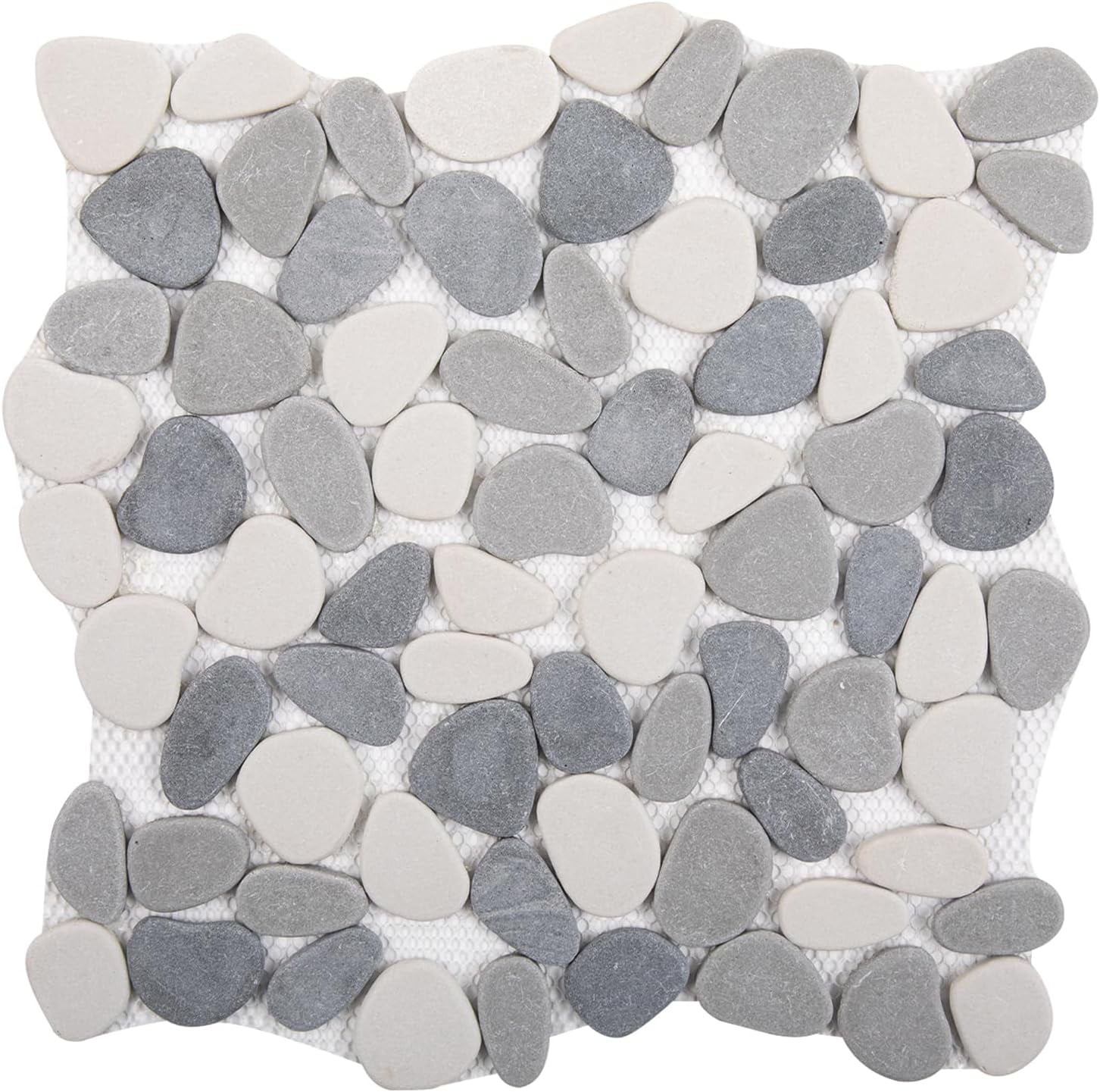 Pebble Tile, Bathroom Shower Floor Tile with Pebbles, Mesh Mounted ...