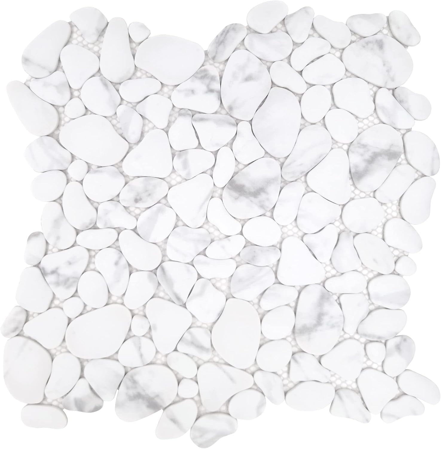 Pebble Tile for Shower Floor Border Kitchen Bathroom Backsplash. Marble ...