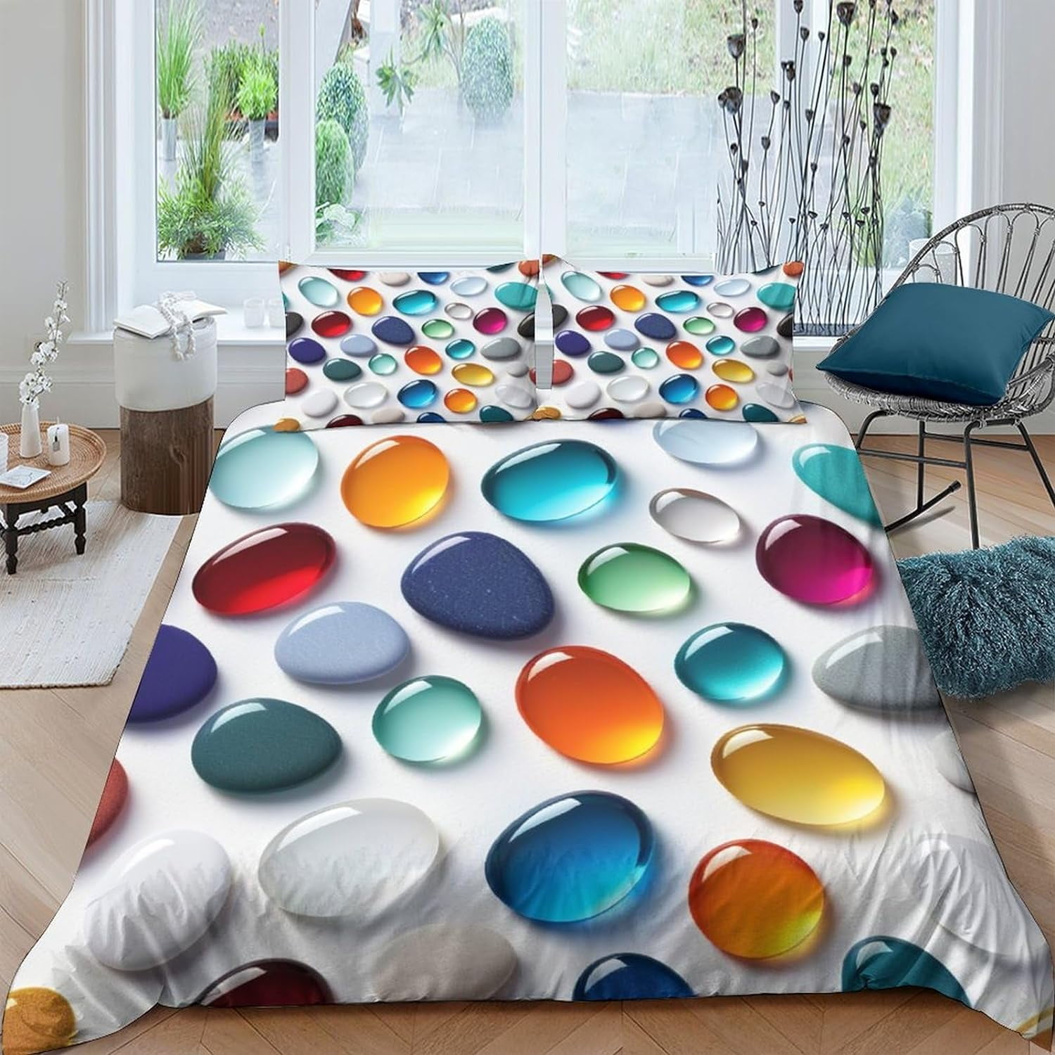 Pebbles 3D Printed Colorful for Boys Girls Comforter Covers Quilt Cover ...