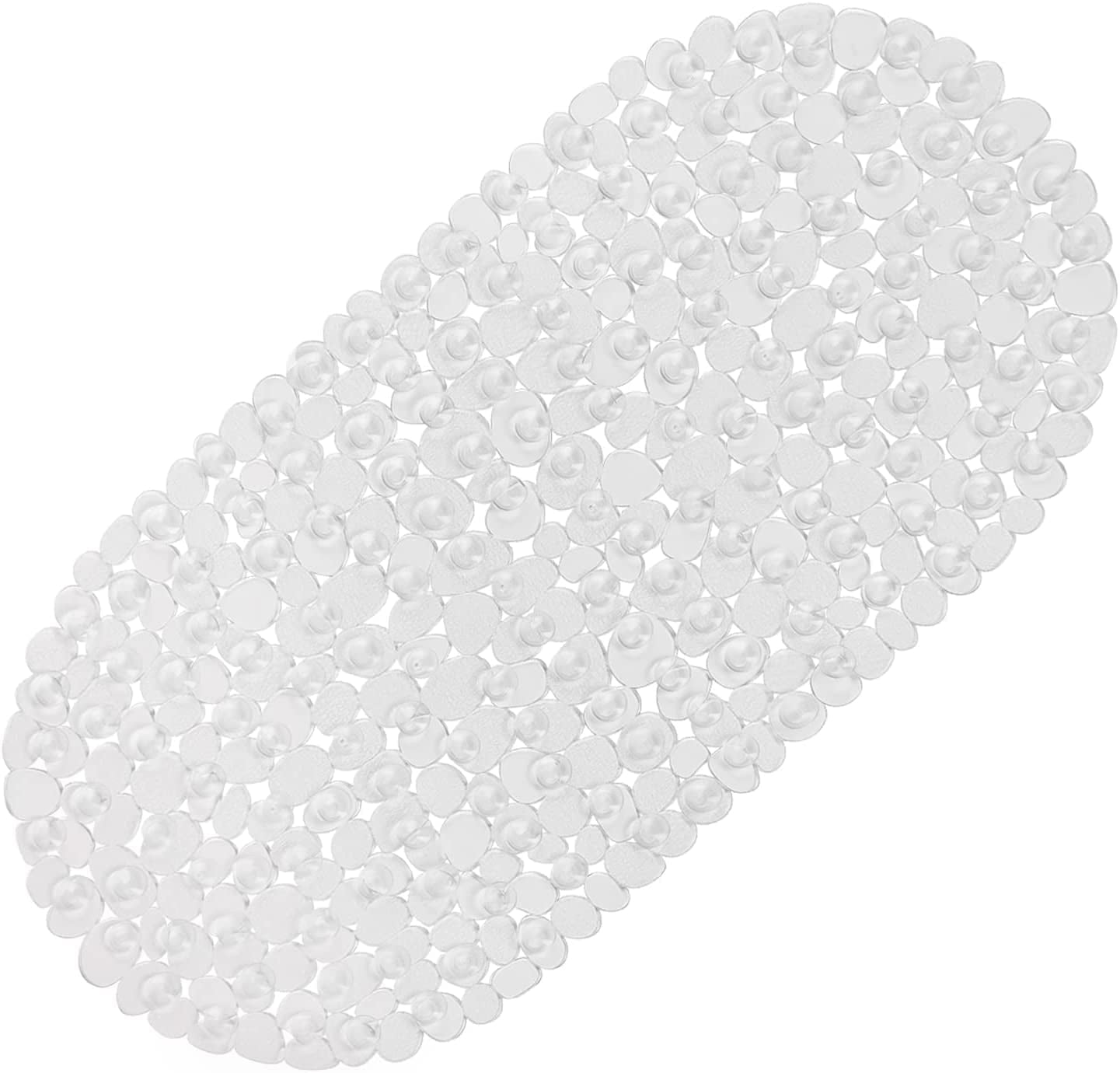Clear Pebble Design Bath Mat Non-Slip for Tub Shower, Strong Suction ...