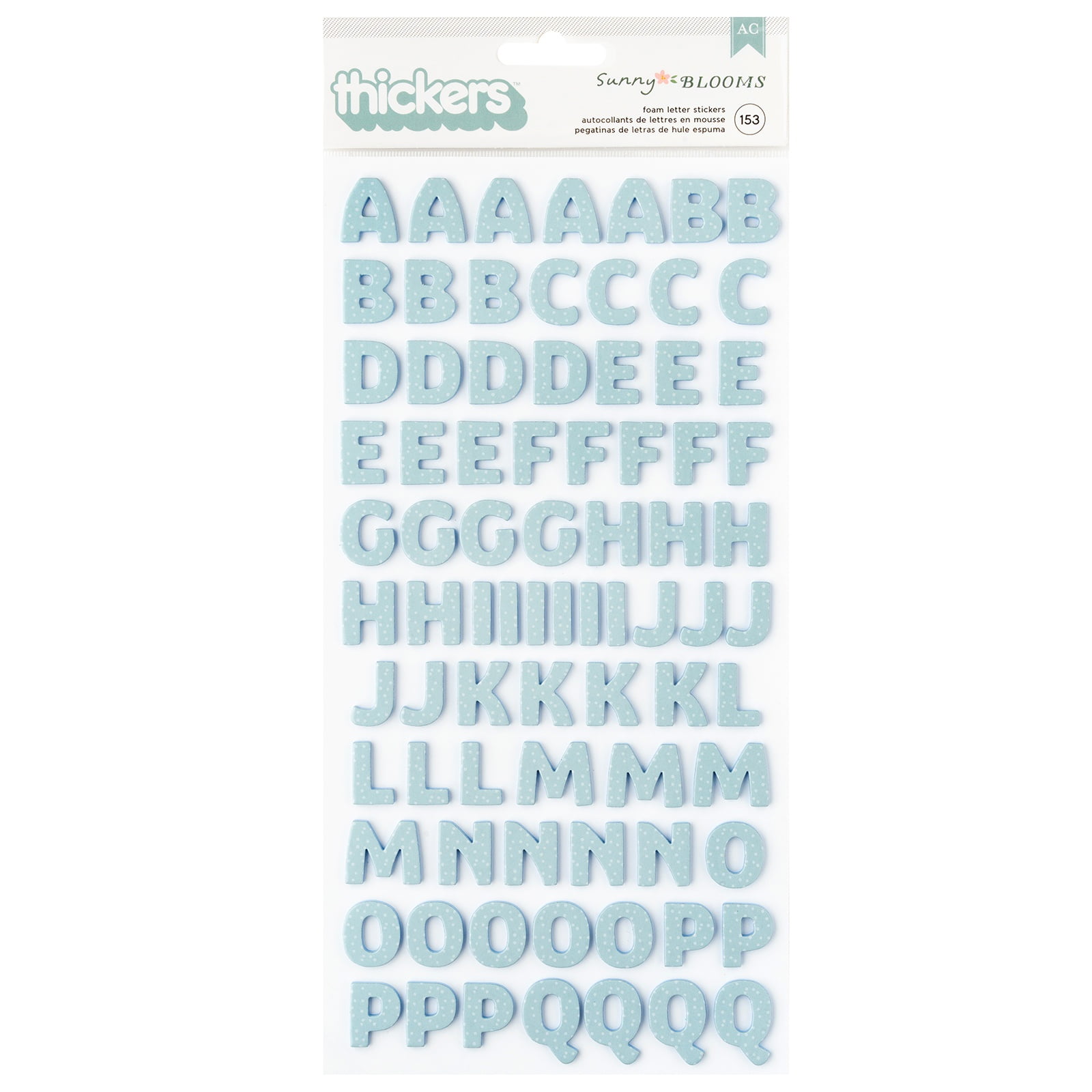 Pebbles Sunny Bloom Thickers Stickers 153/Pkg-Alpha, Foam - Walmart.com