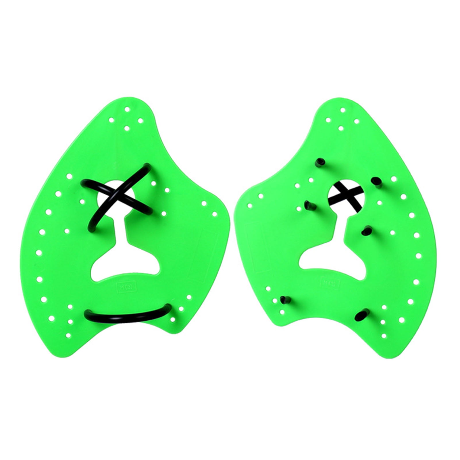 Pebbuoy 1 Pair Swimming Hand Paddle with Silicone Strap Holes ...