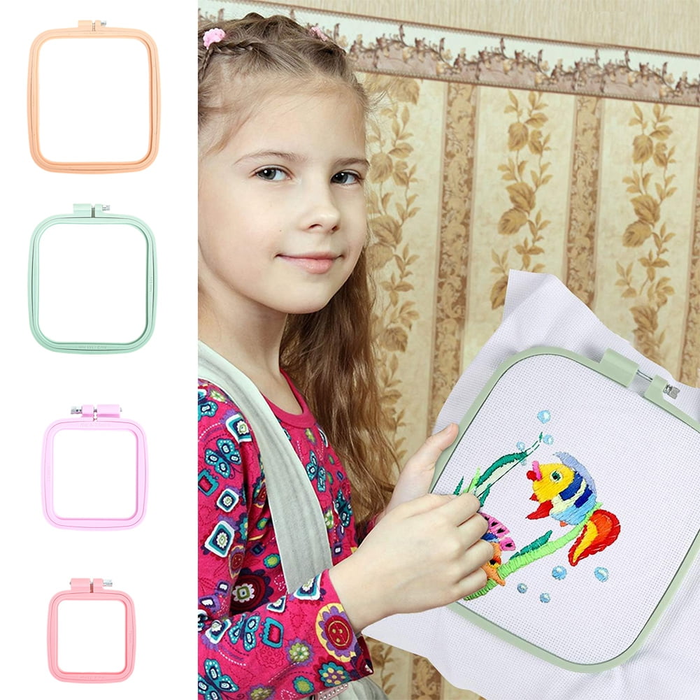 Pebbuoy 1 Set Rectangular Embroidery Hoops,Cross Stitch Hoop Plastic ...