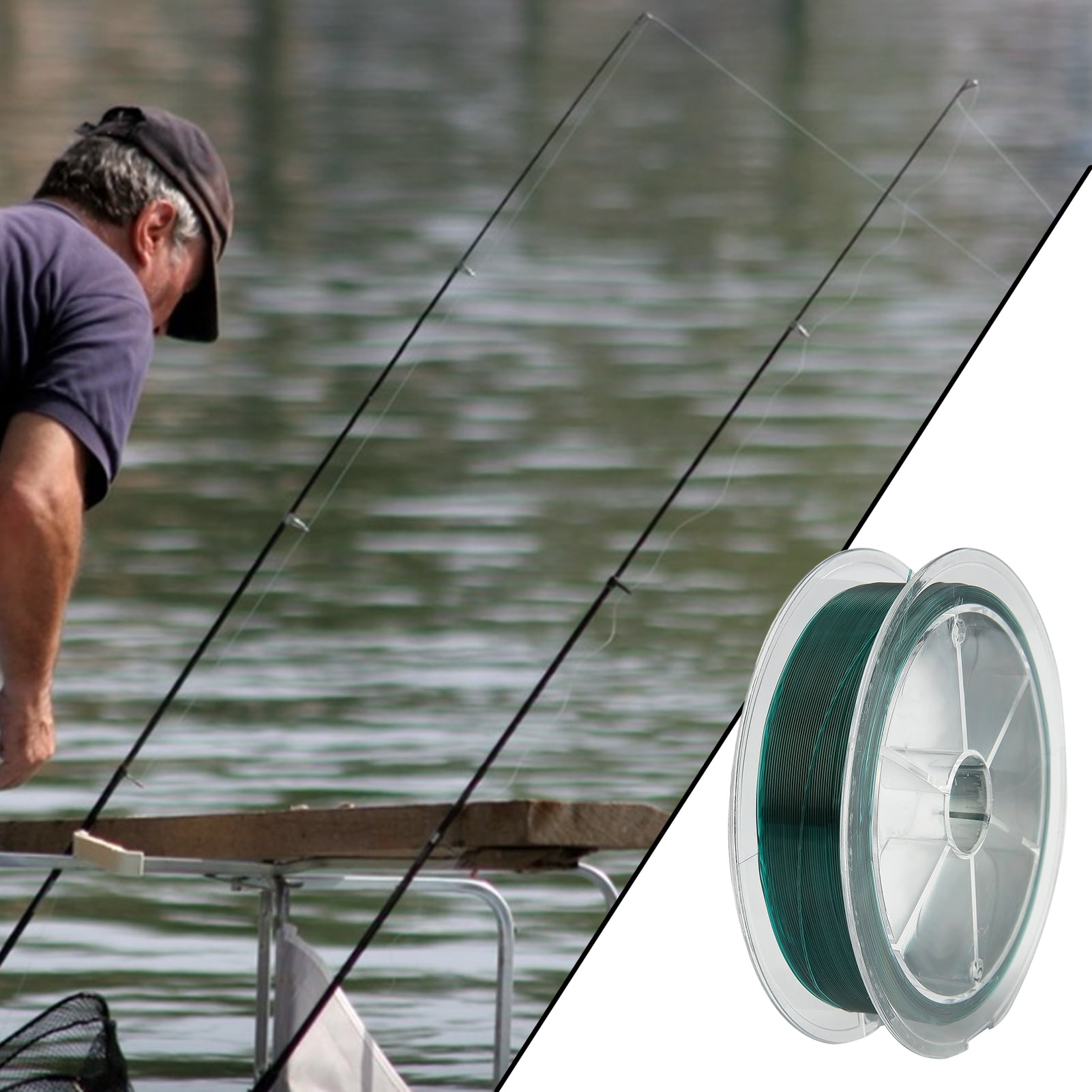 Pebbuoy 100M Nylon Fishing Line Abrasion Resistant Saltwater Freshwater ...