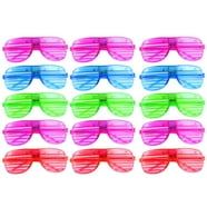 12 Pairs Shutter Glasses Shades Eyeglasses - Neon Color Slotted ...