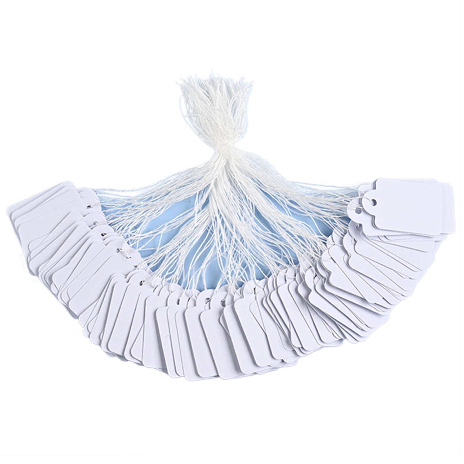 Pebbuoy 200Pcs White Paper Labeling Tags with Rope Smooth Writing ...