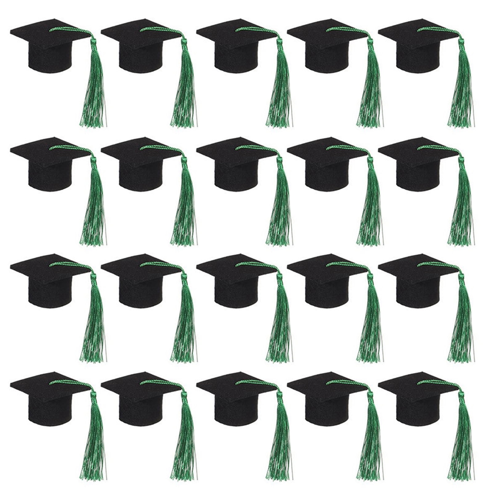 Pebbuoy 20Pcs Felt Mini Graduation Bachelor Hat with Tassels ...