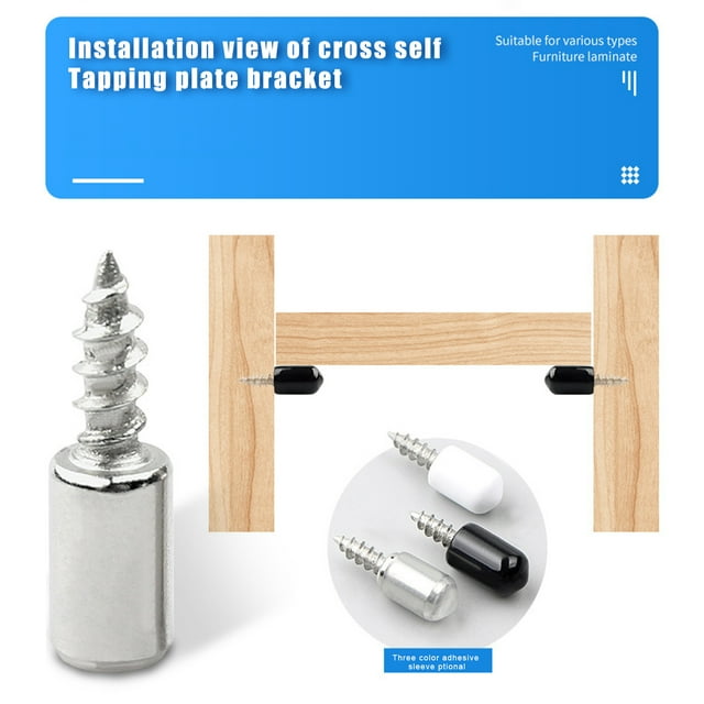 Pebbuoy 20Pcs Shelf Bracket Self-Tapping Screws Rustproof Strong Load ...