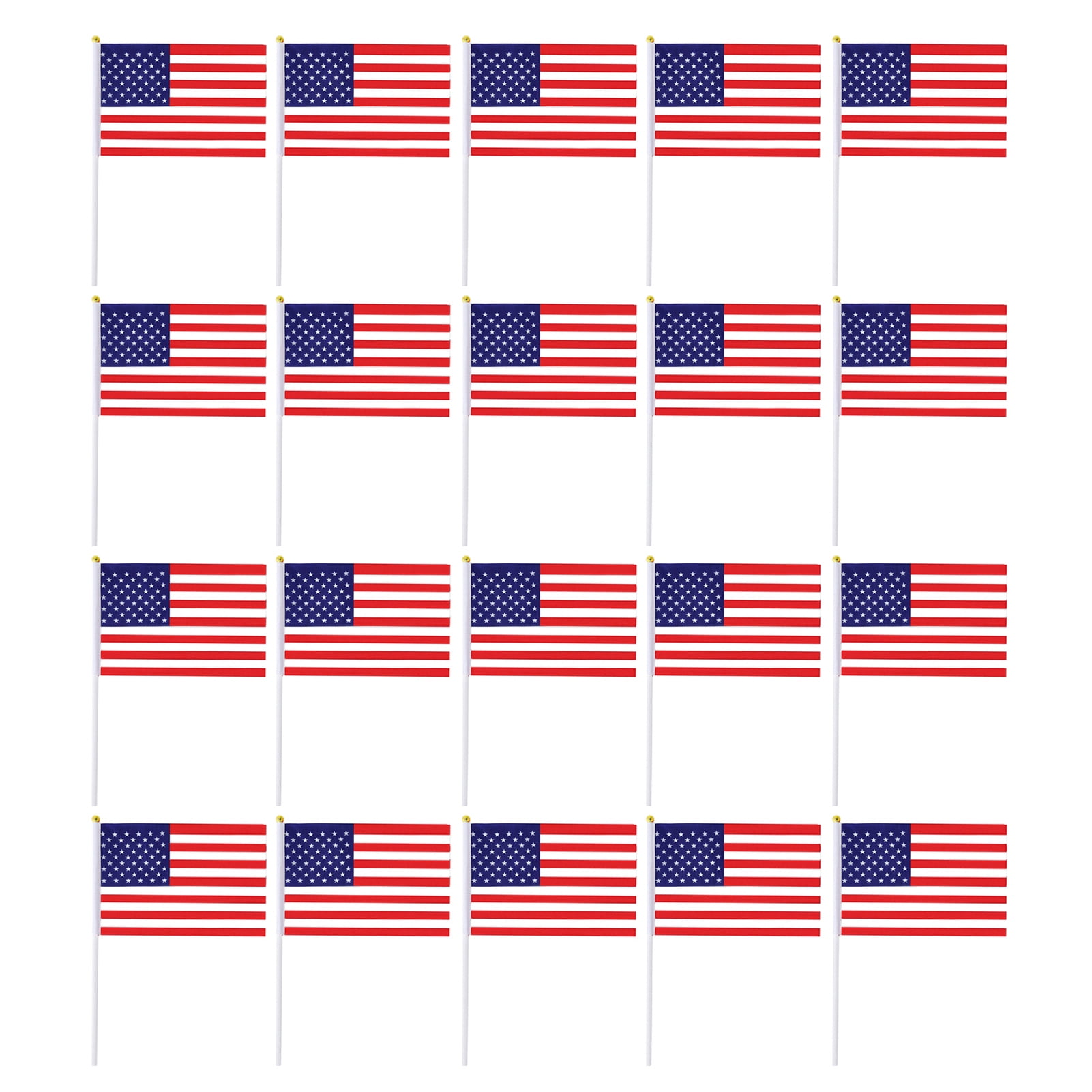 Pebbuoy 20Pcs USA United States Mini Flags Fade Resistant Hand Held ...