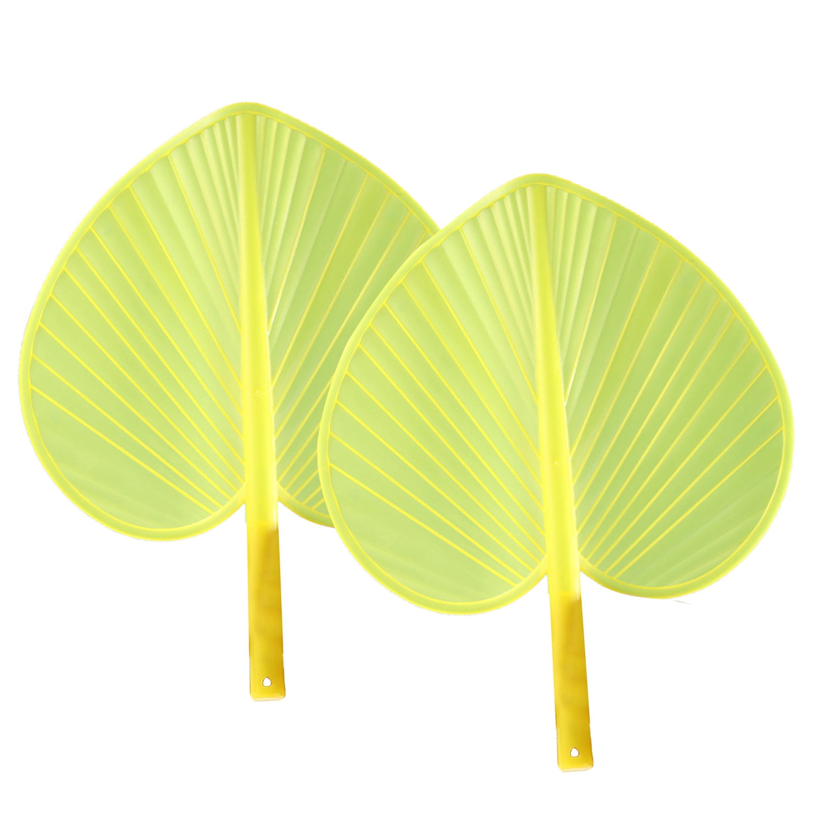 Pebbuoy 2Pcs Artificial Cattail Leaf Fan Plastic Hand Shake Fan Chinese ...